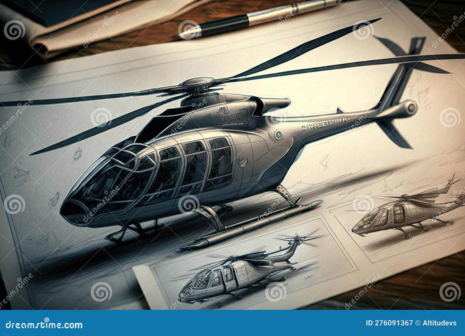 A Pencil Sketch of a Modern and Sleek Chopper, with the Design Elements ...