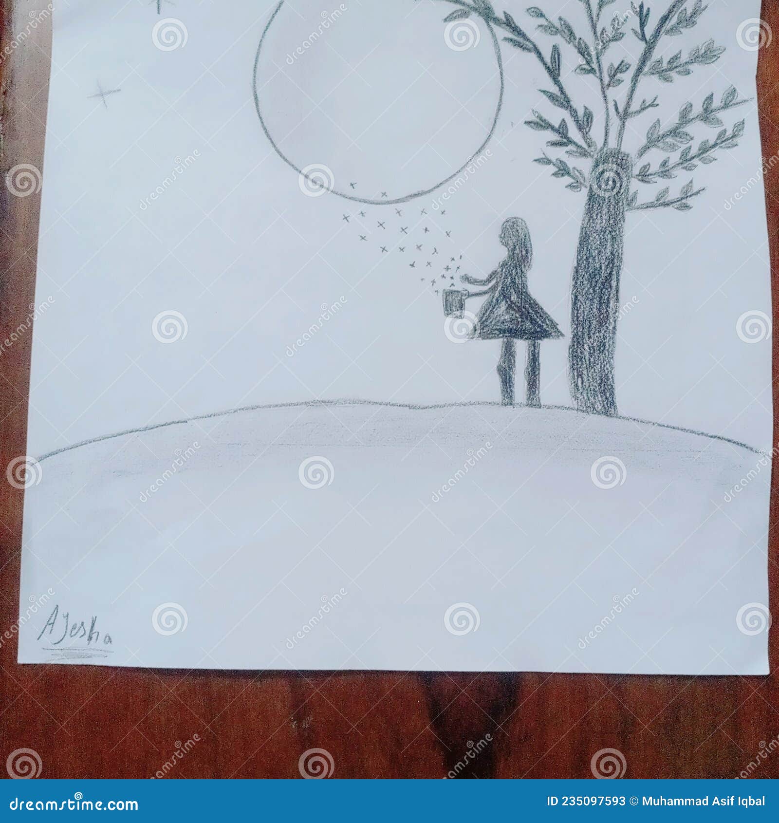 Pencil sketch on paper stock illustration. Illustration of mural ...