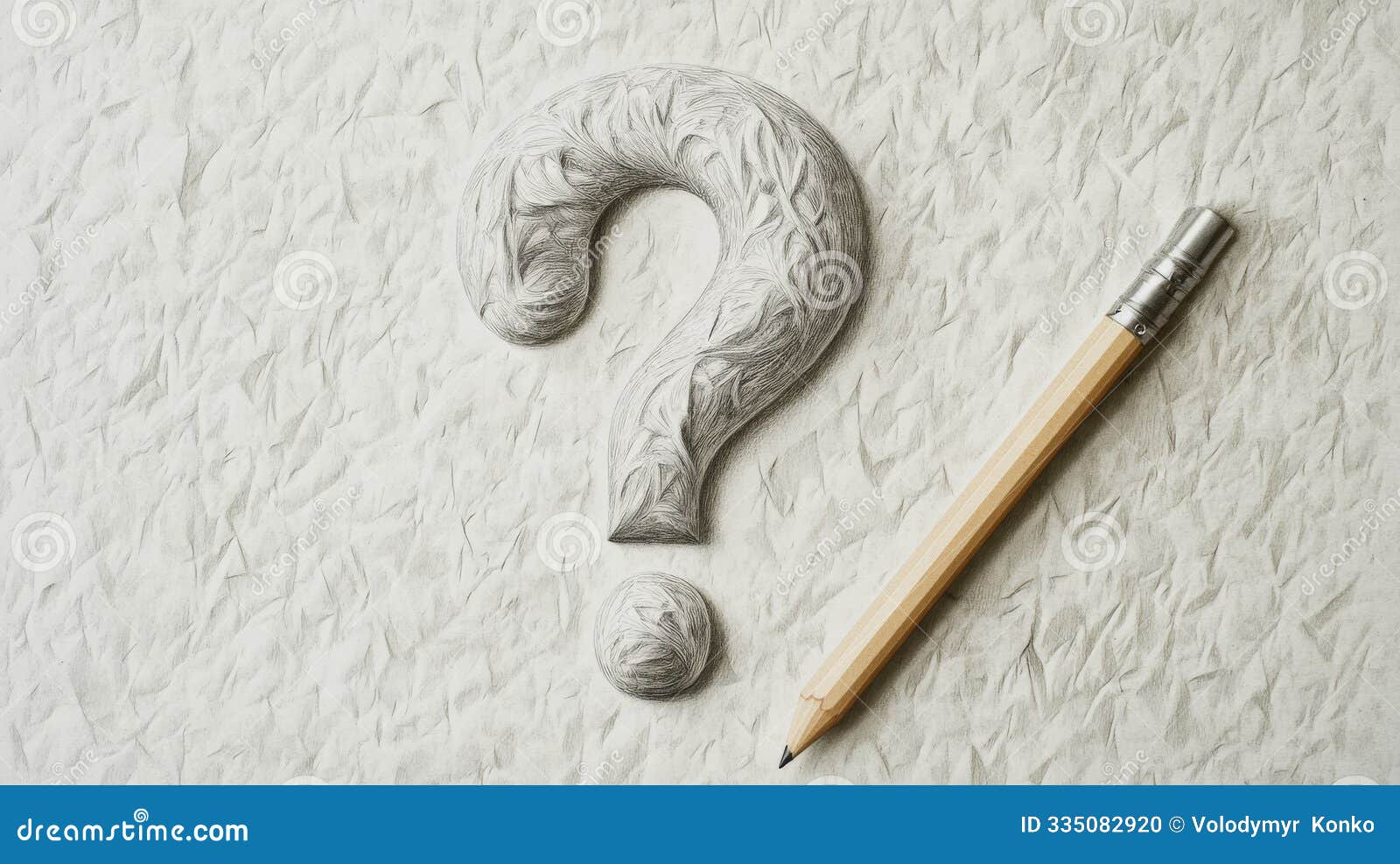 Pencil Sketch of a Question Mark on Textured Paper Stock Photo - Image ...