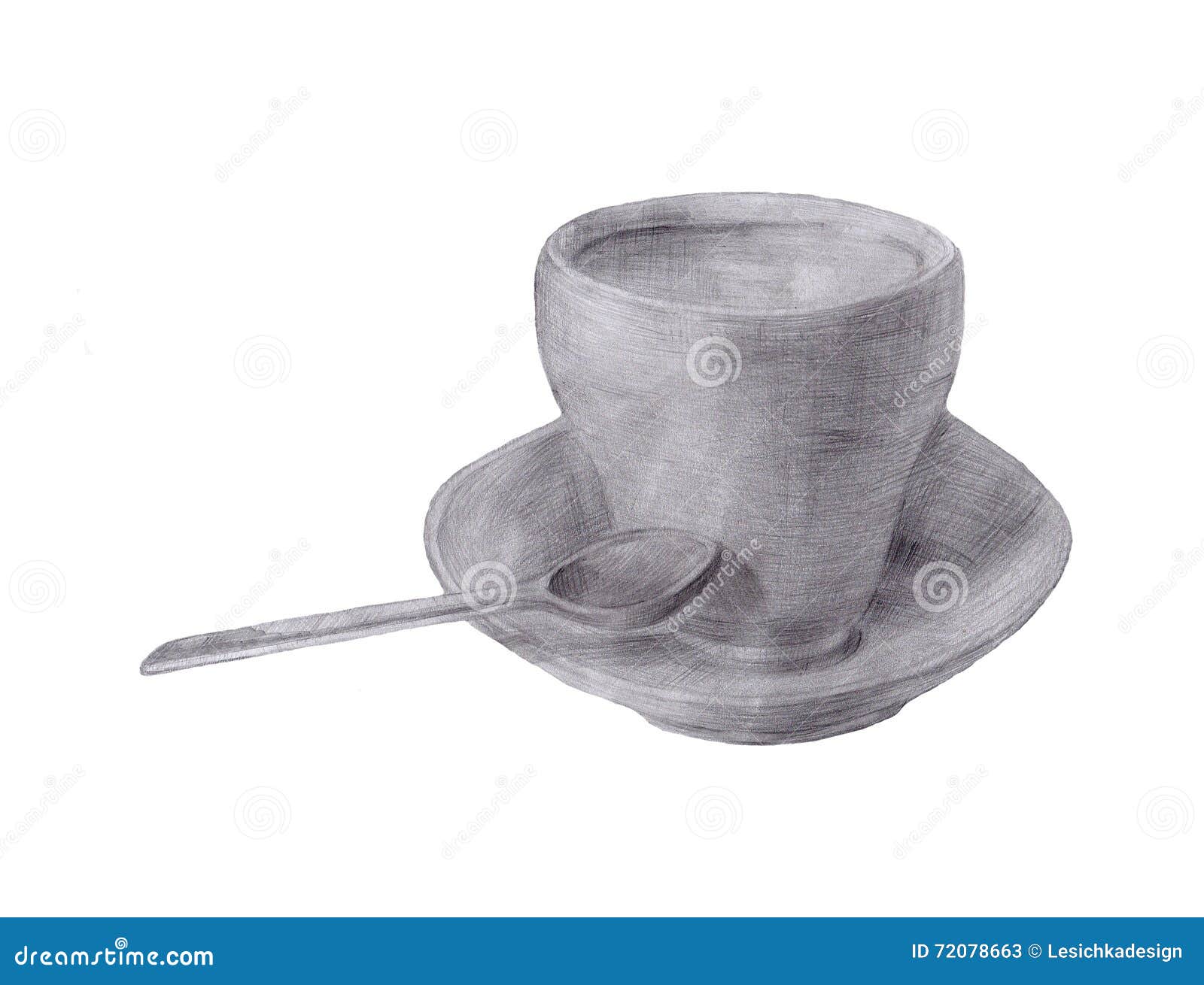 Pencil Sketch of Tea or Coffee Stock Illustration - Illustration of ...