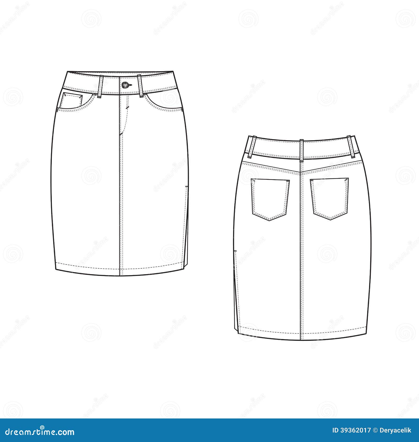Pencil Skirt illustration stock vector. Illustration of jeans - 39362017