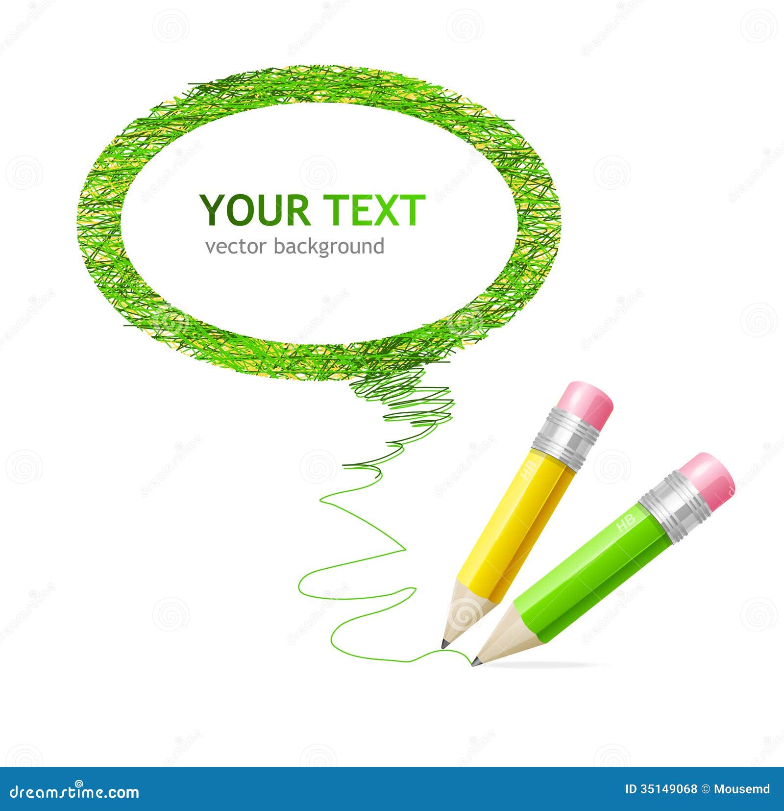 Pencil speech bubble stock vector. Illustration of drawing - 35149068