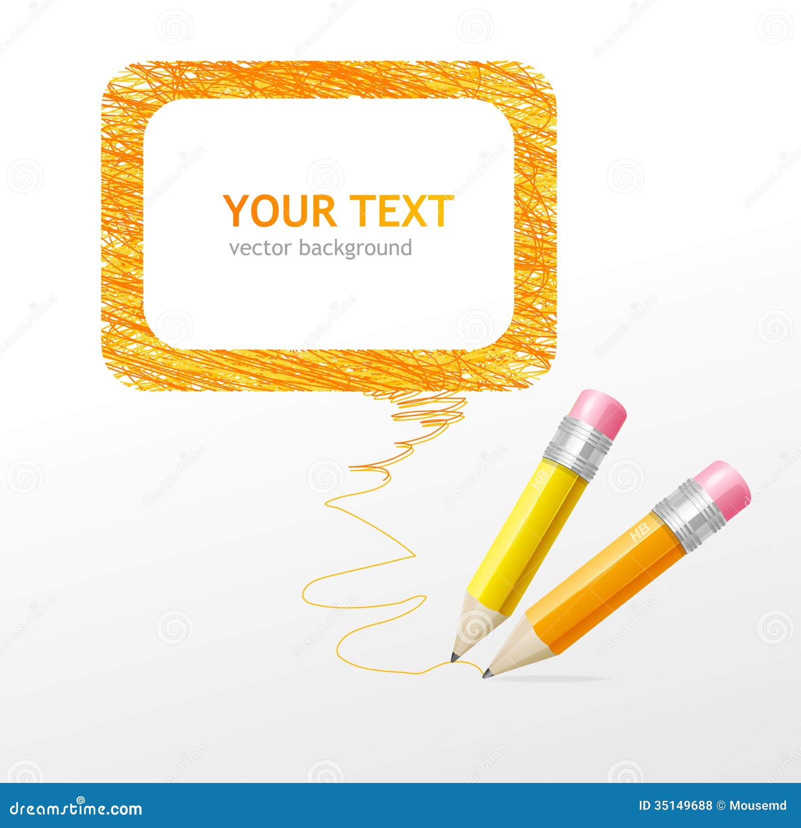 Pencil speech bubble stock vector. Illustration of drawing - 35149688