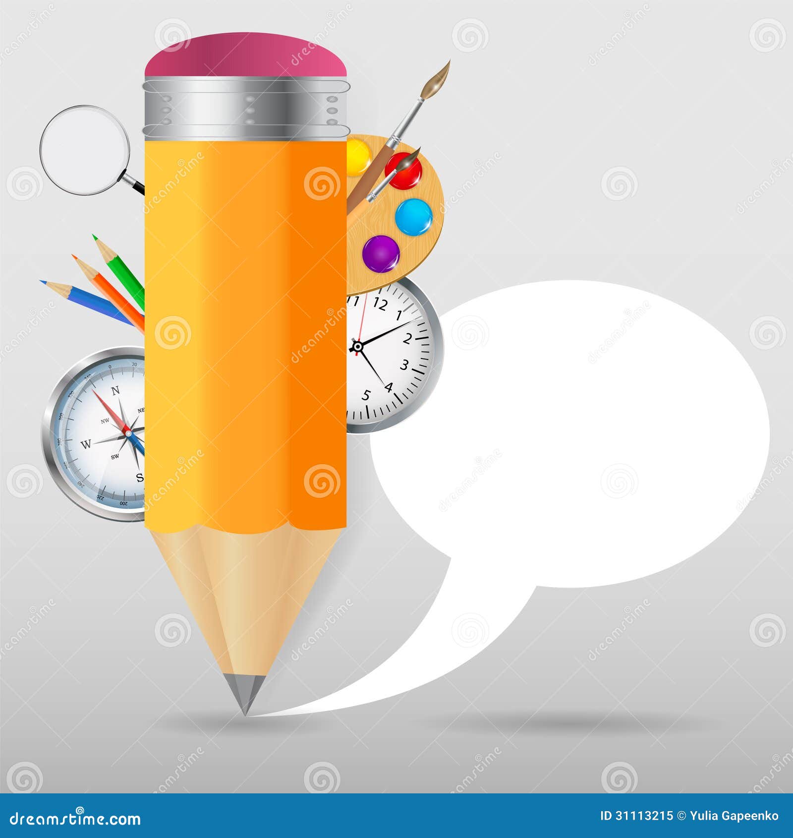Pencil with Speech Bubble Vector Illustration Stock Vector ...
