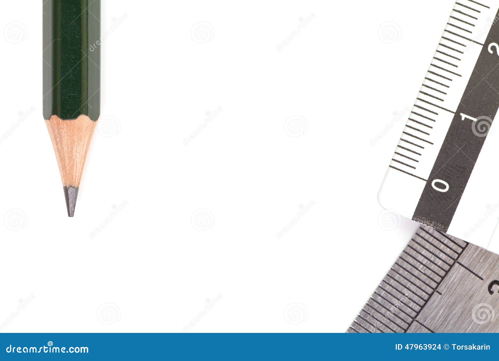 Pencil And Stainless Steel Ruler Stock Image | CartoonDealer.com #47963917