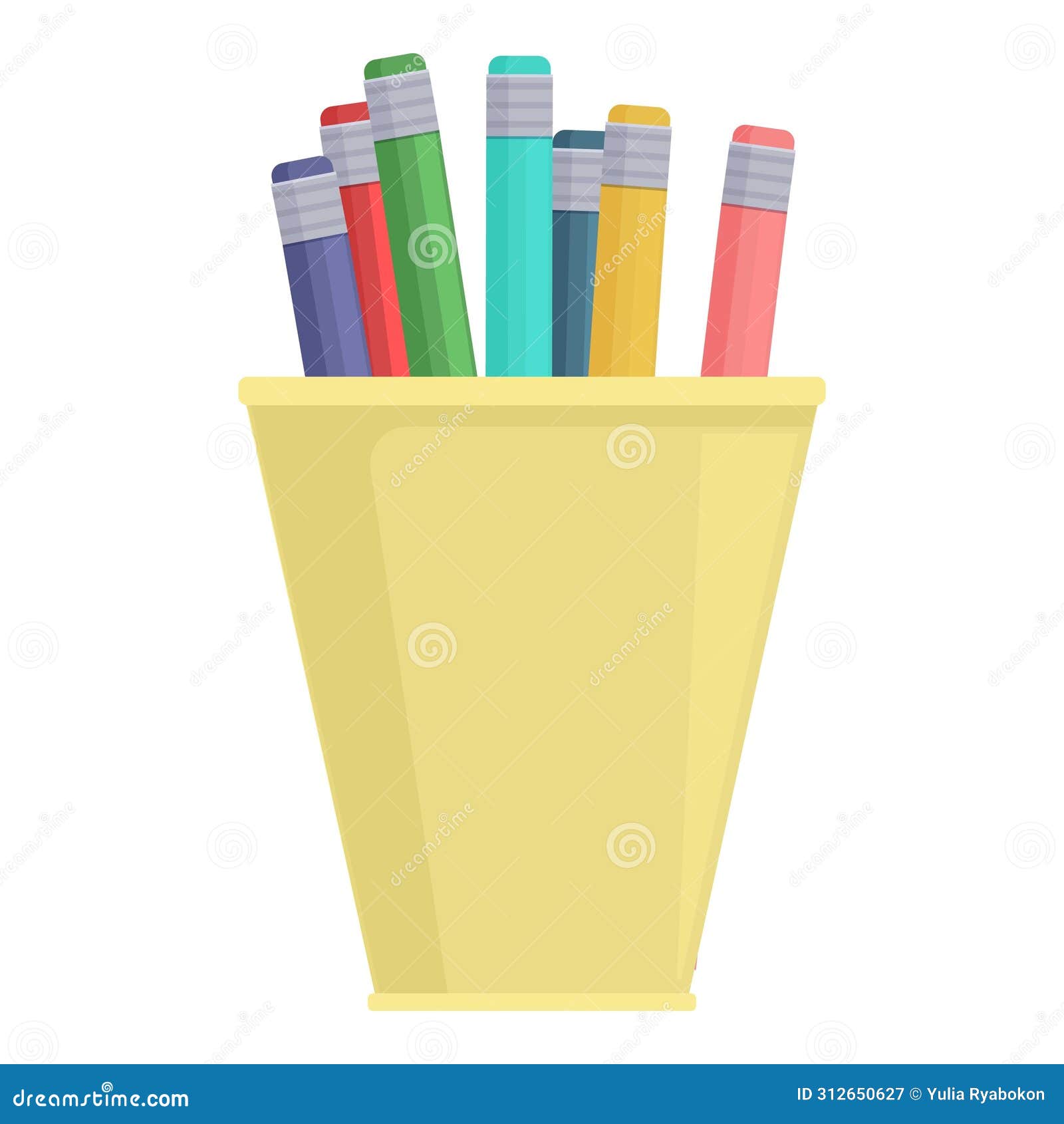 Pencil Stand Cup Icon Cartoon Vector. Container Tools Stock Vector ...