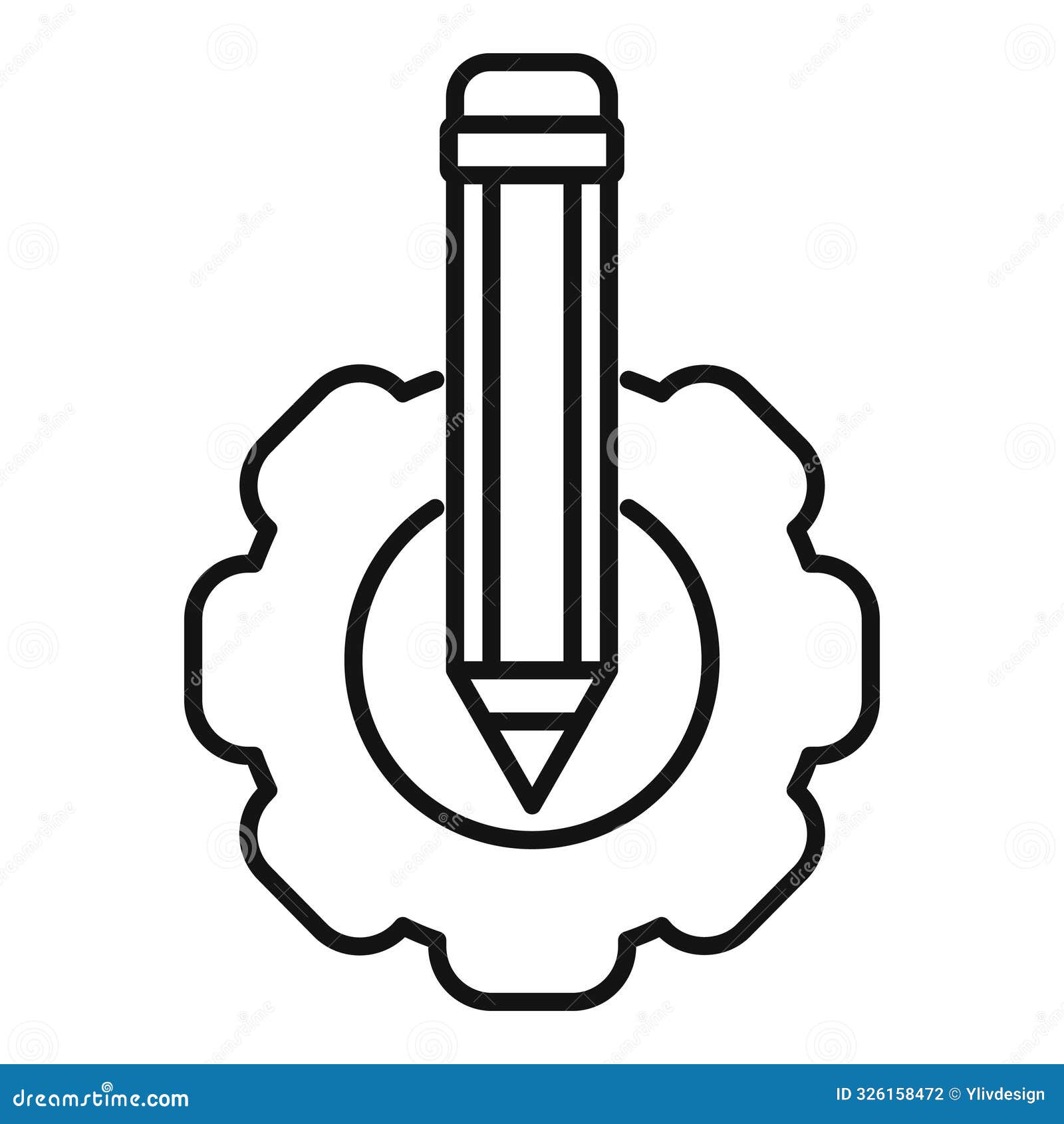 Pencil Standing in a Gear Symbolizing Creative Idea Generation Process ...