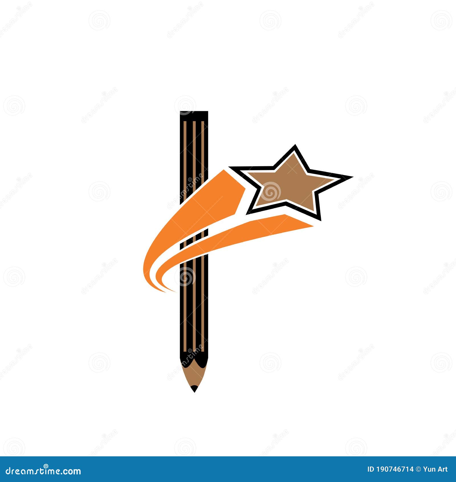 Pencil and Star Logo Vector Stock Vector - Illustration of vector ...