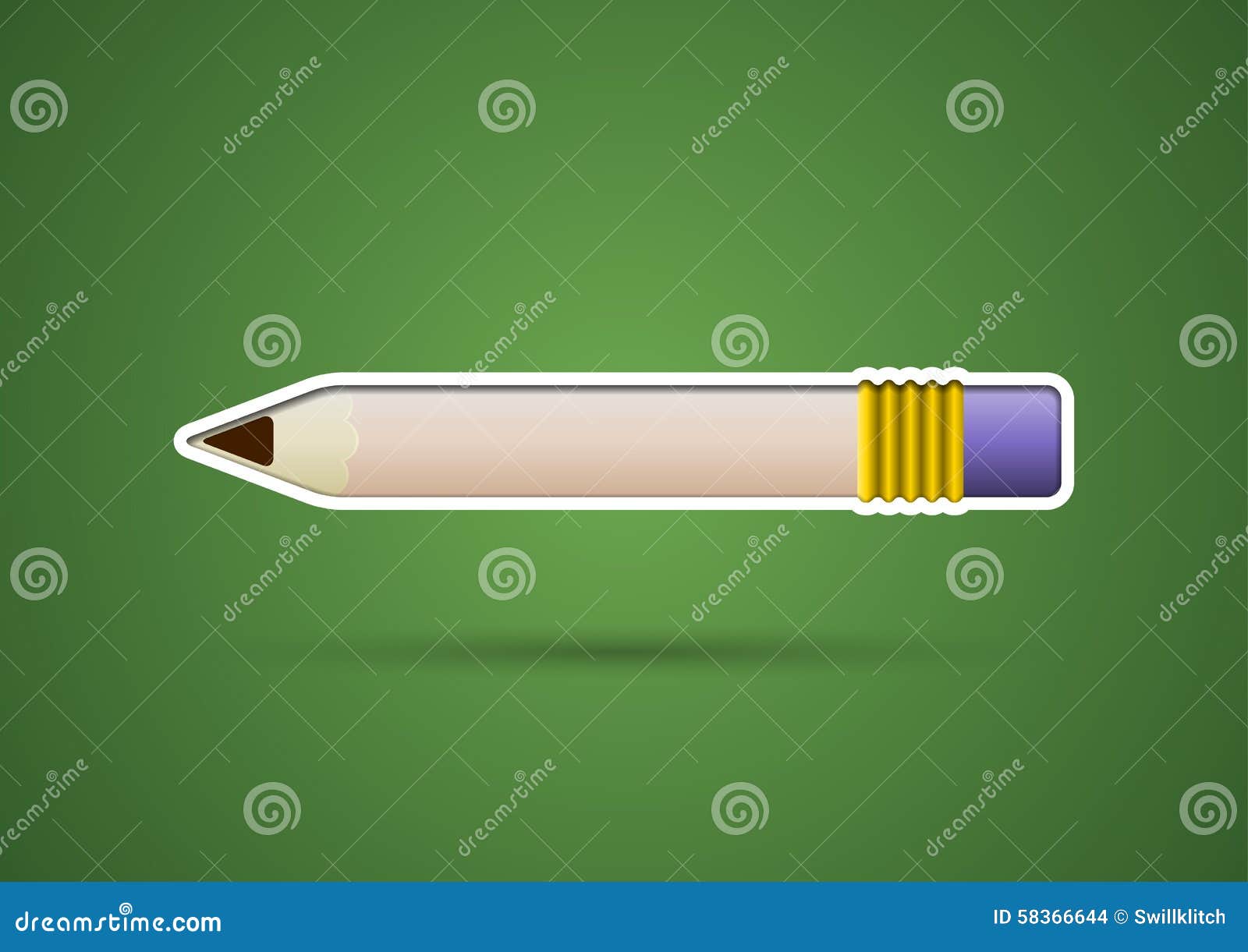 Pencil sticker with eraser stock vector. Illustration of education ...