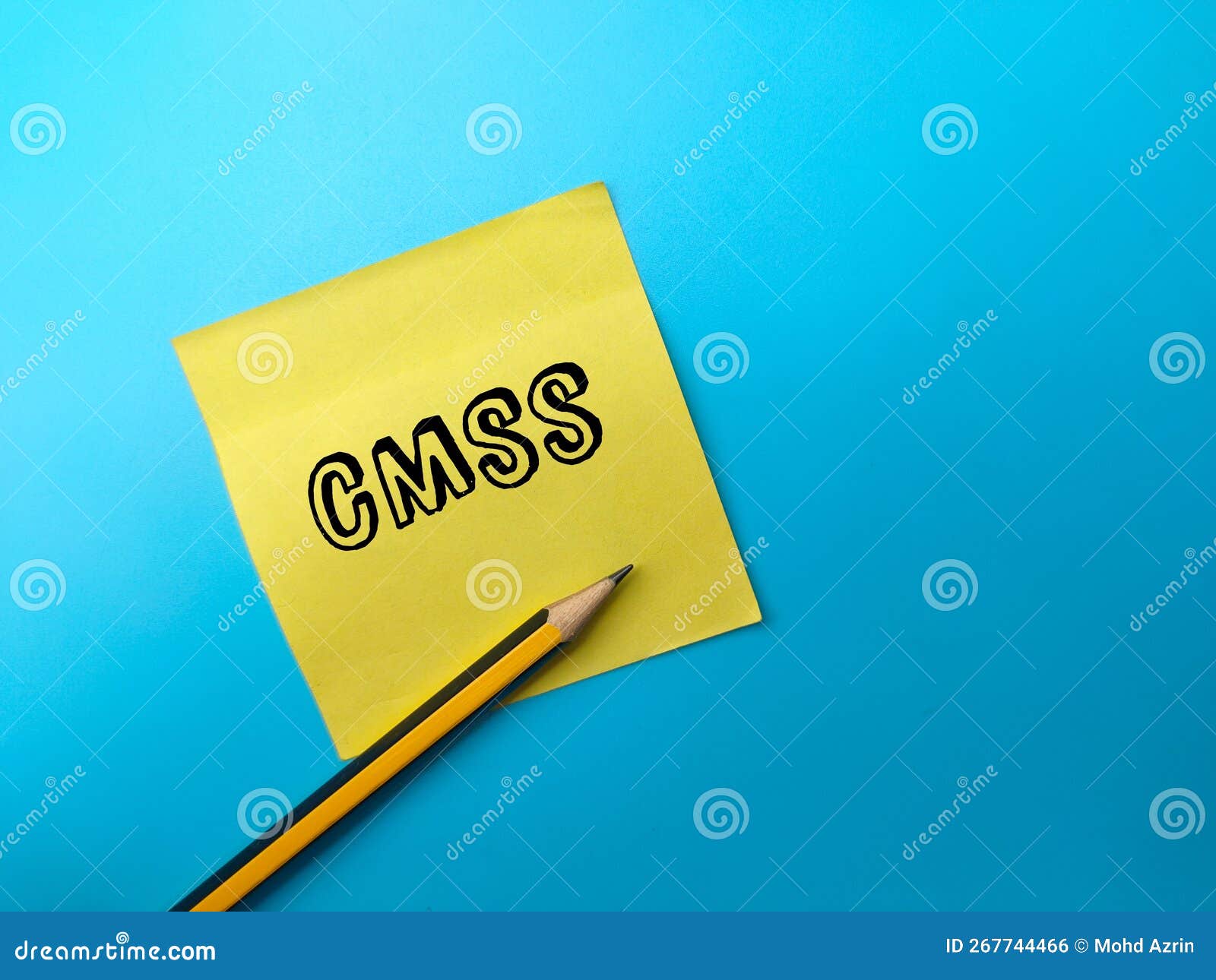 Pencil and Sticky Note with the Word CMSS Stock Photo - Image of focus ...