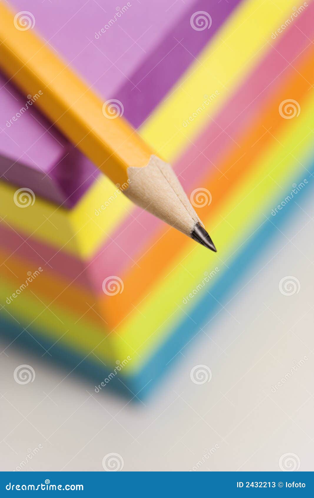 Pencil and sticky notes. stock image. Image of sharp, objects - 2432213