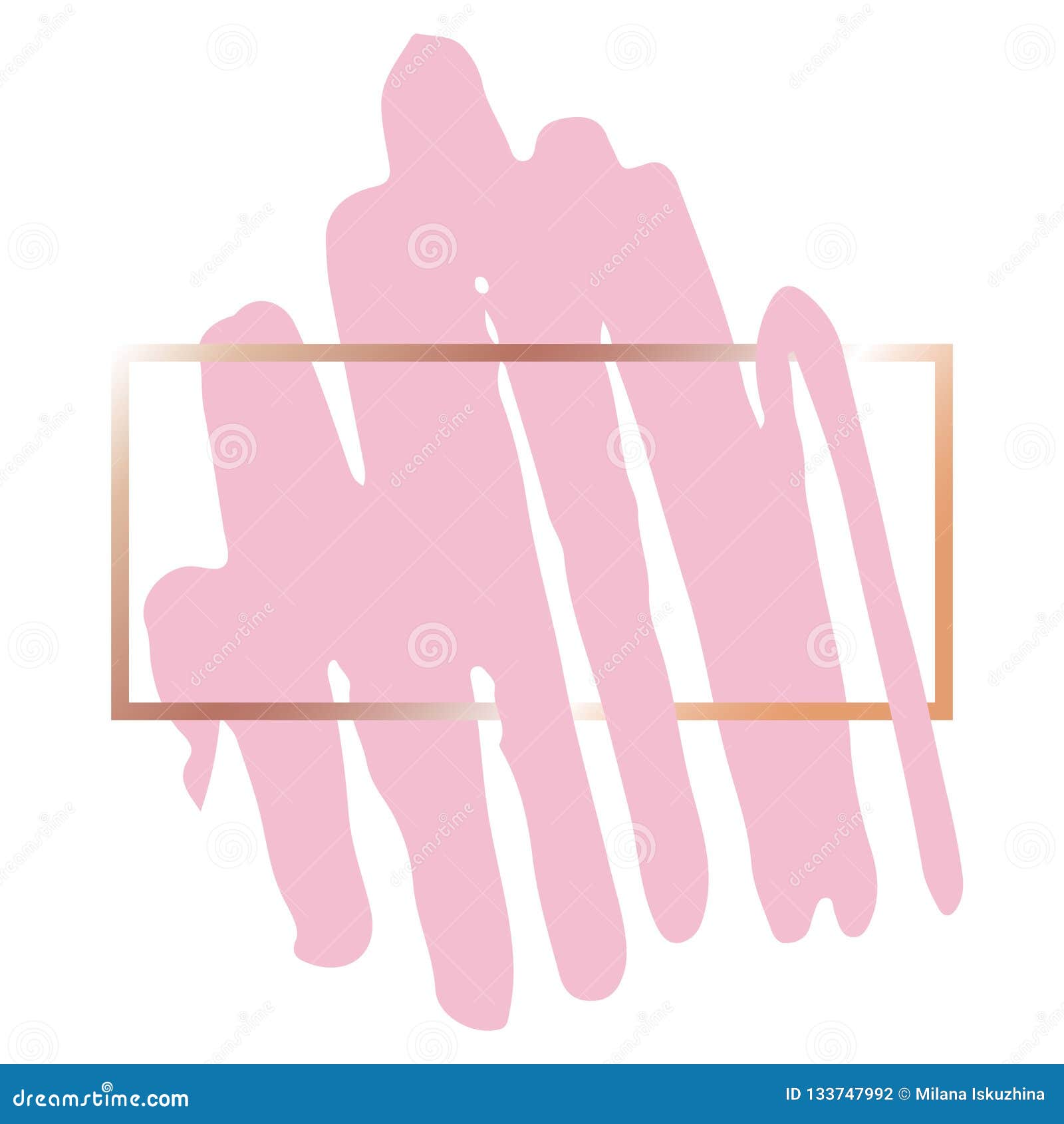 A Pencil Stroke and a Rectangle-shaped Golden Stock Vector ...