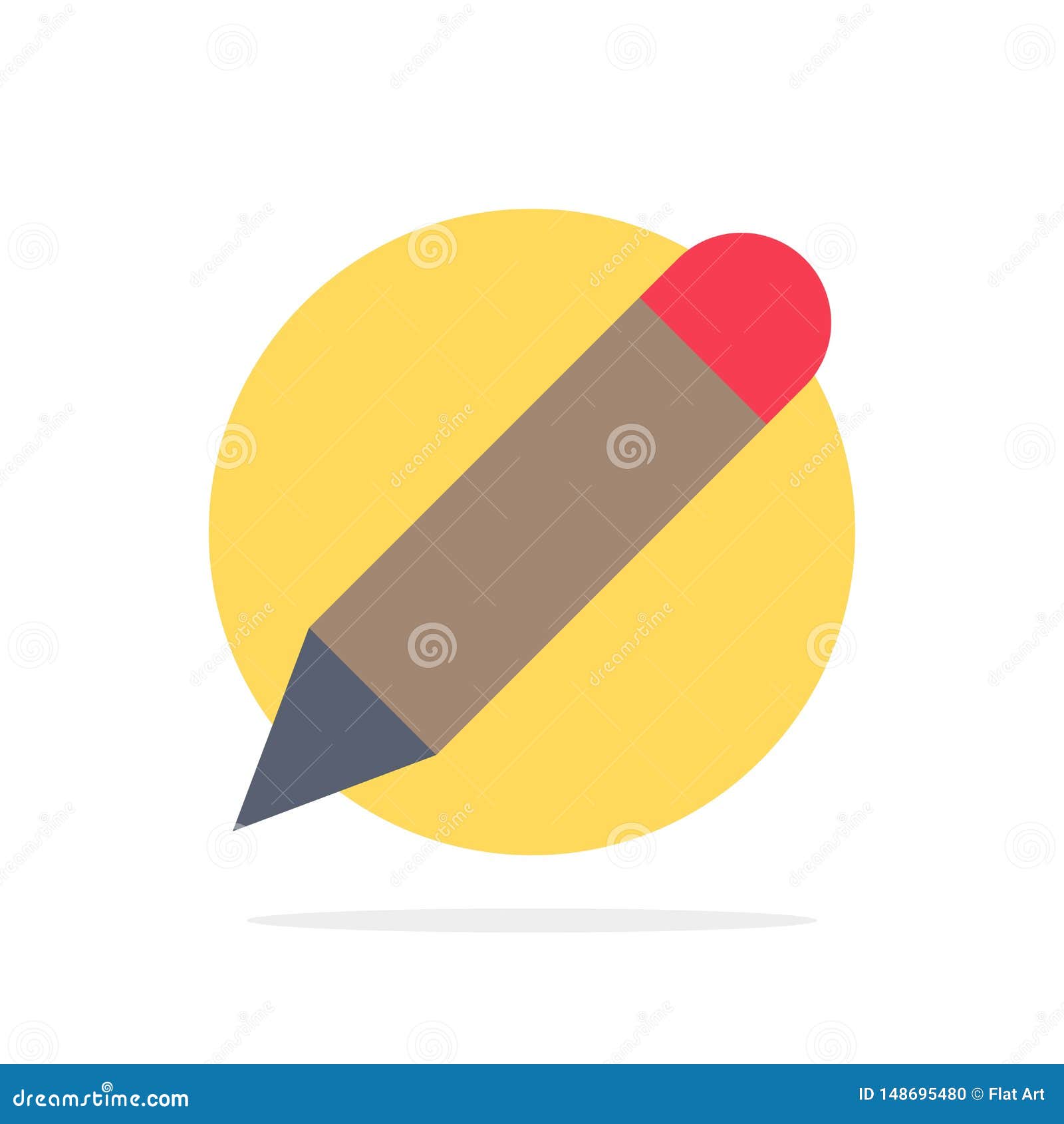 Pencil, Study, School, Write Abstract Circle Background Flat Color Icon ...