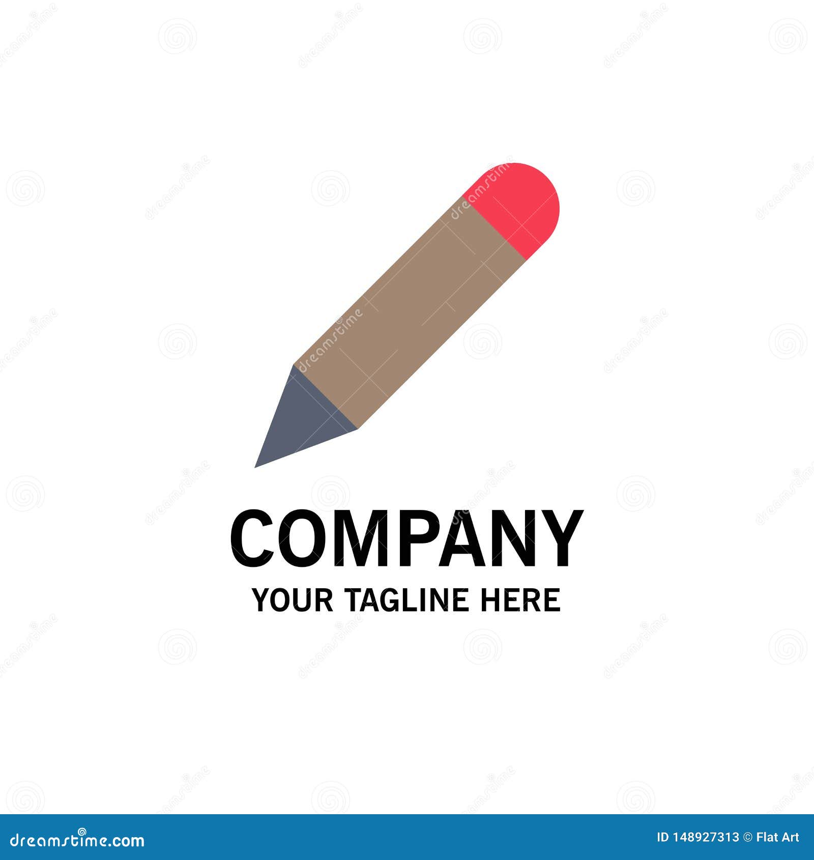 Pencil, Study, School, Write Business Logo Template. Flat Color Stock ...