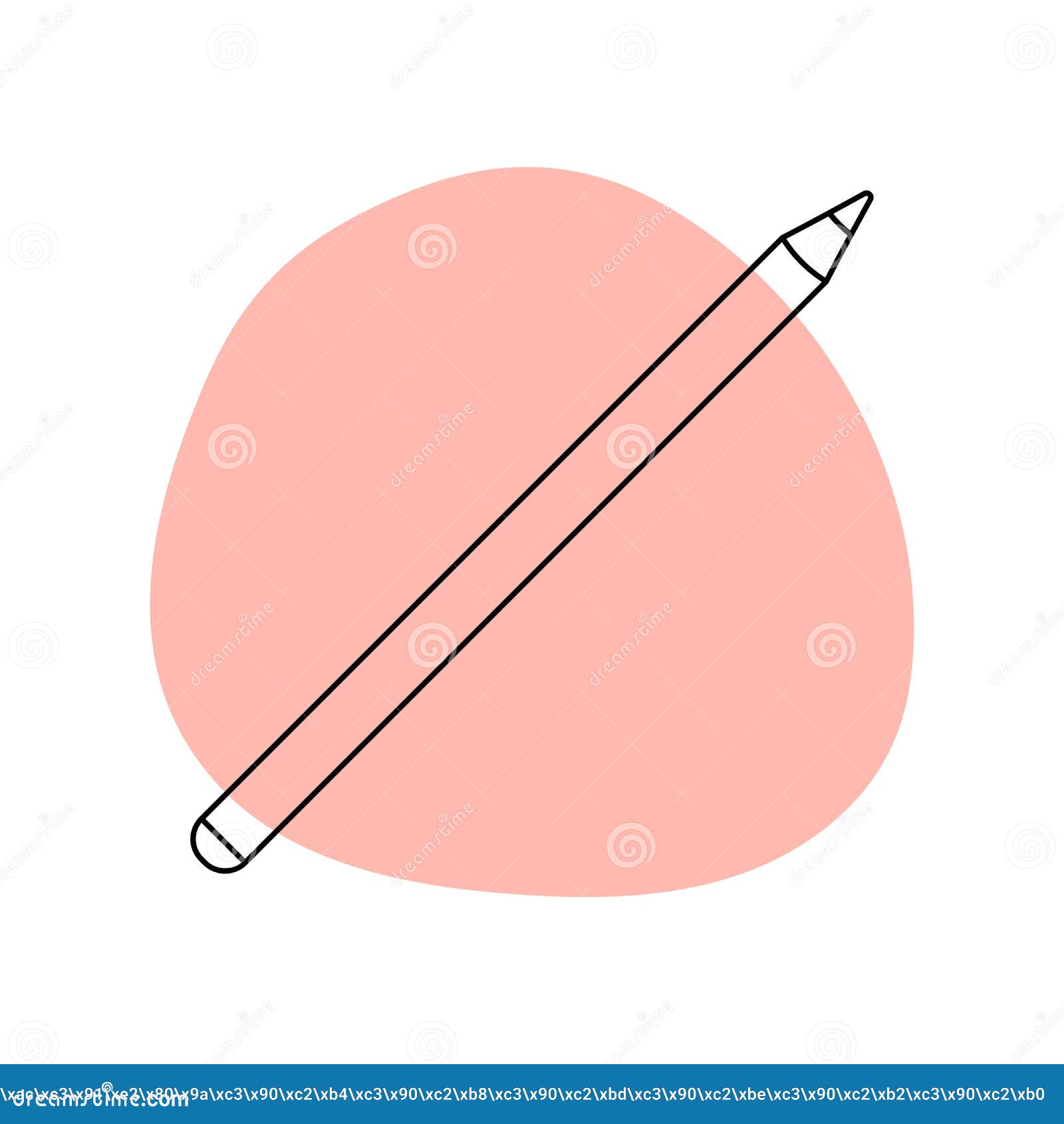 Pencil in the Style of Line Art with Colored Spots Stock Vector ...