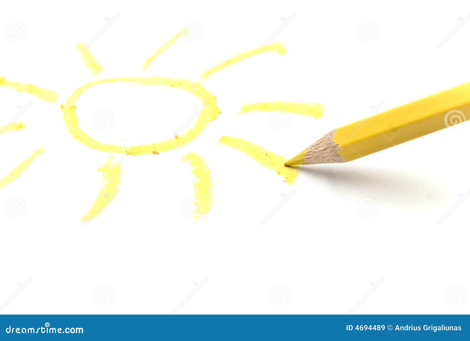 Pencil and sun stock image. Image of pencil, coloured - 4694489