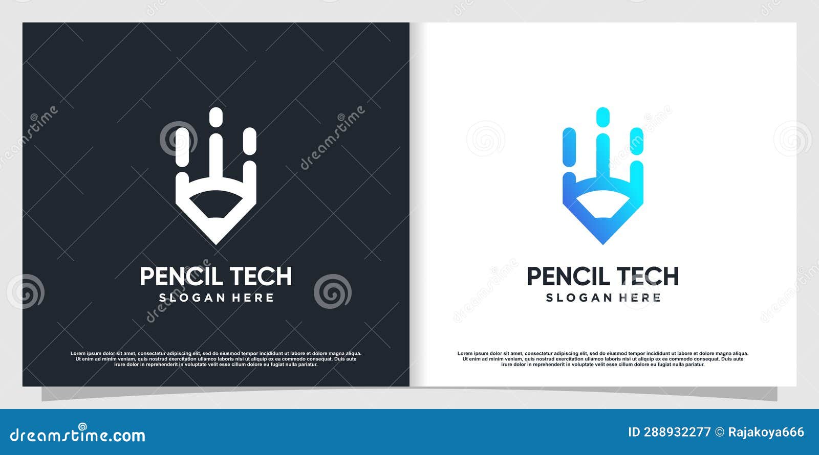 Pencil Tech Logo with Modern Concept Premium Vector Part 1 Stock Vector ...