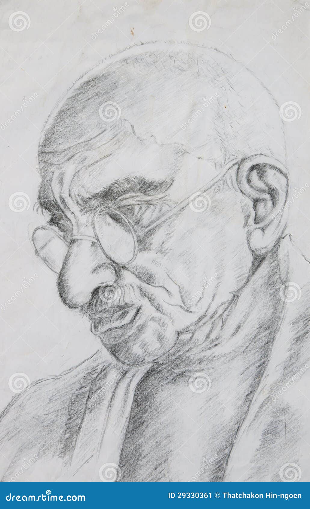 Pencil Technique, Old Man-s Portrait Stock Illustration - Illustration ...