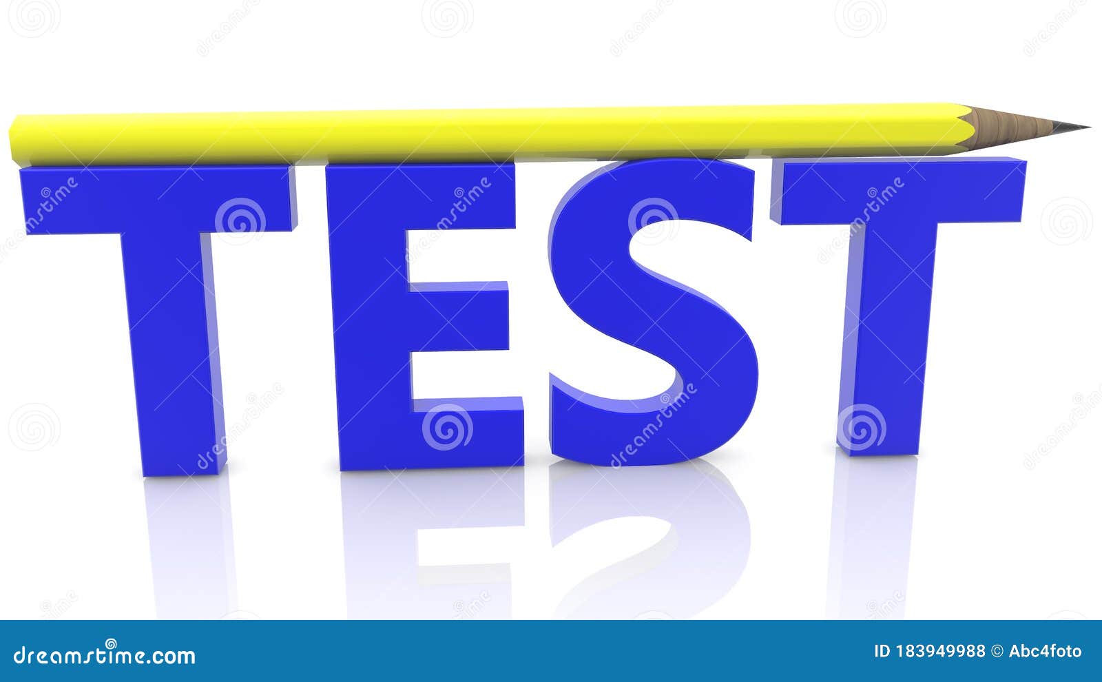 Pencil with Test Concept on White Stock Illustration - Illustration of ...