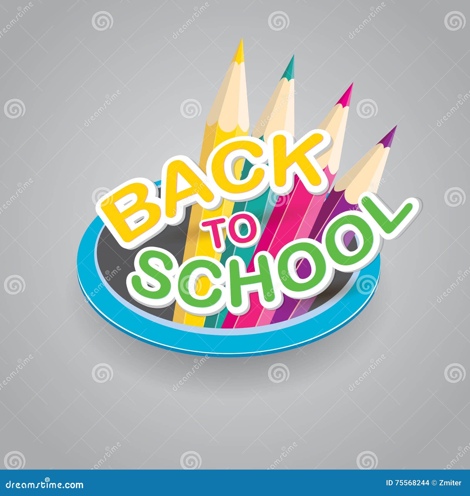 Pencil with Text Back To School Vector Background. Stock Vector ...