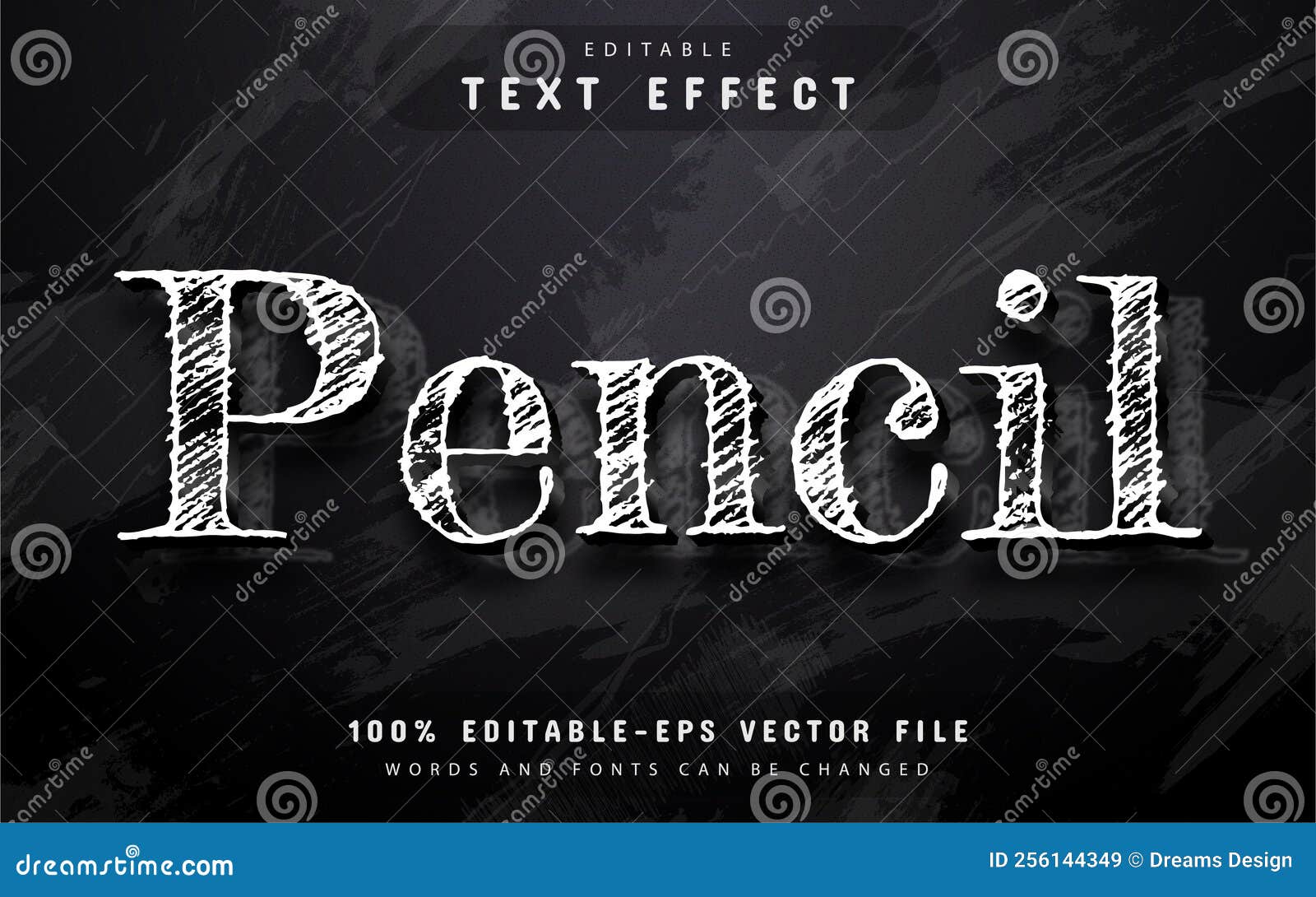 Pencil Text Effect Editable Stock Vector - Illustration of school ...