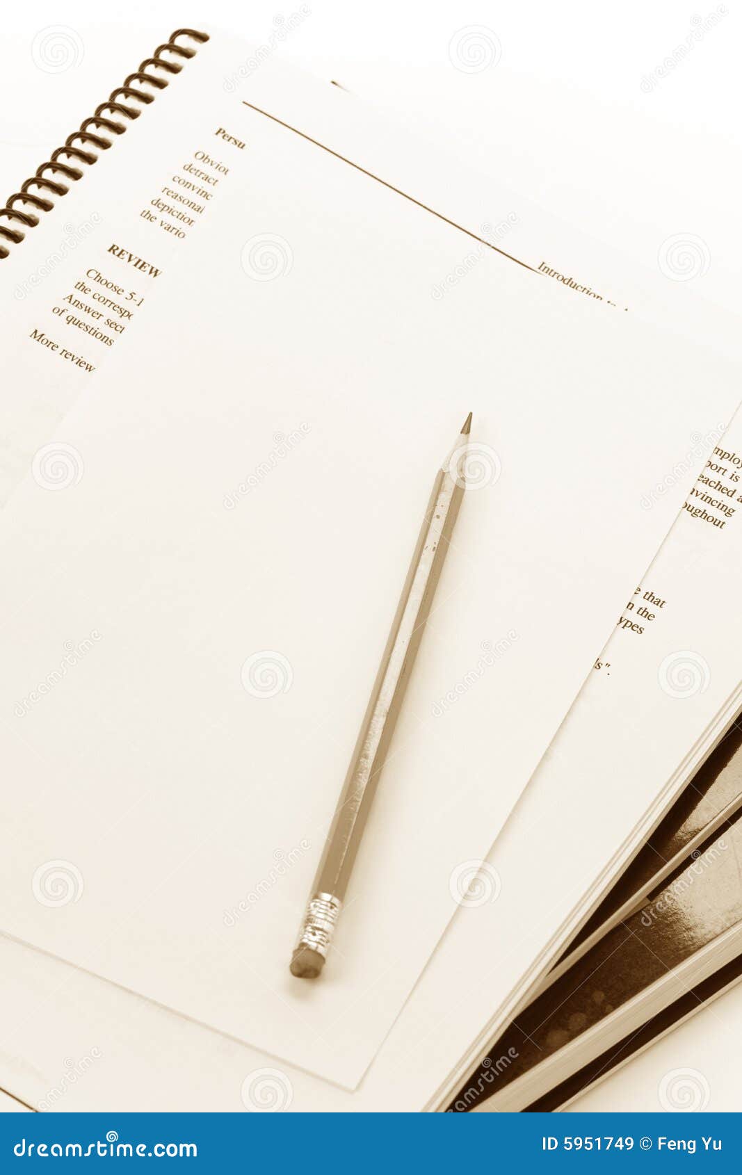 Pencil and textbook stock image. Image of book, studying - 5951749