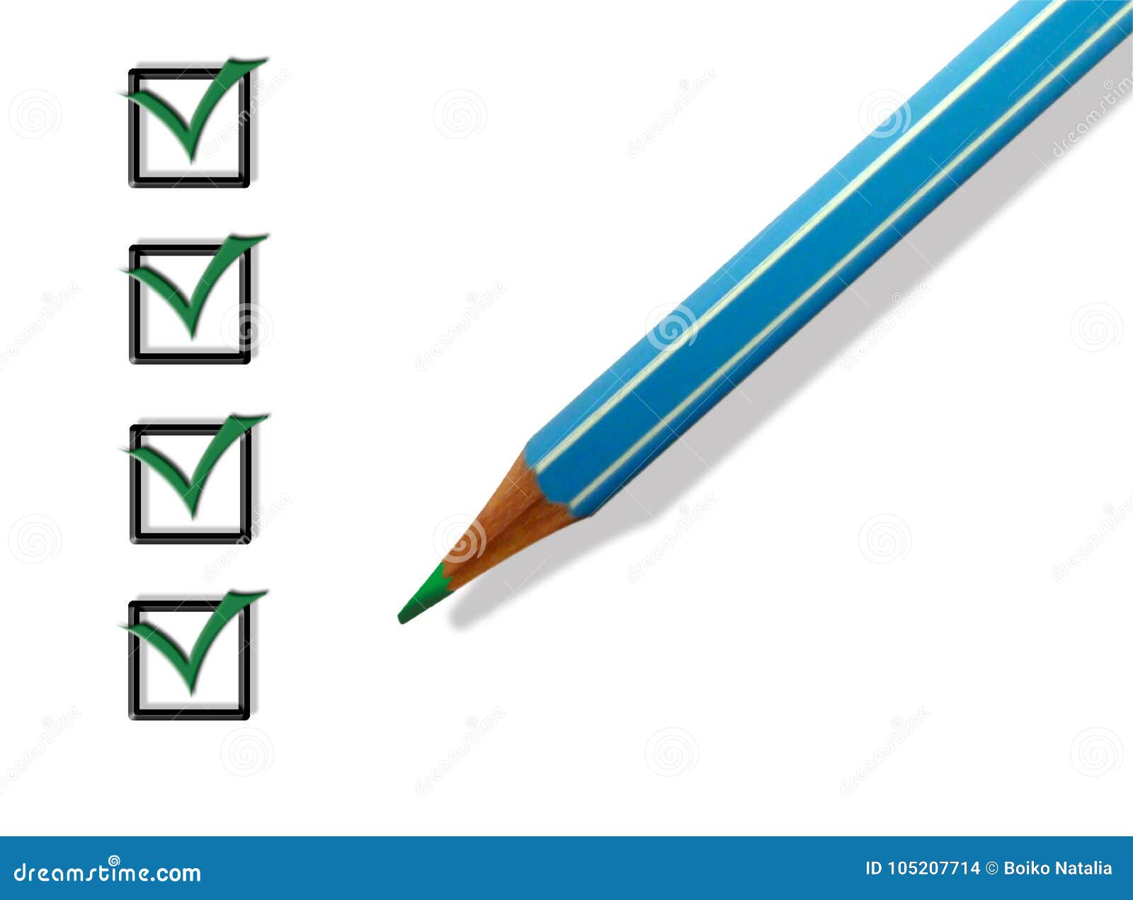 Pencil with check marks stock illustration. Illustration of select ...