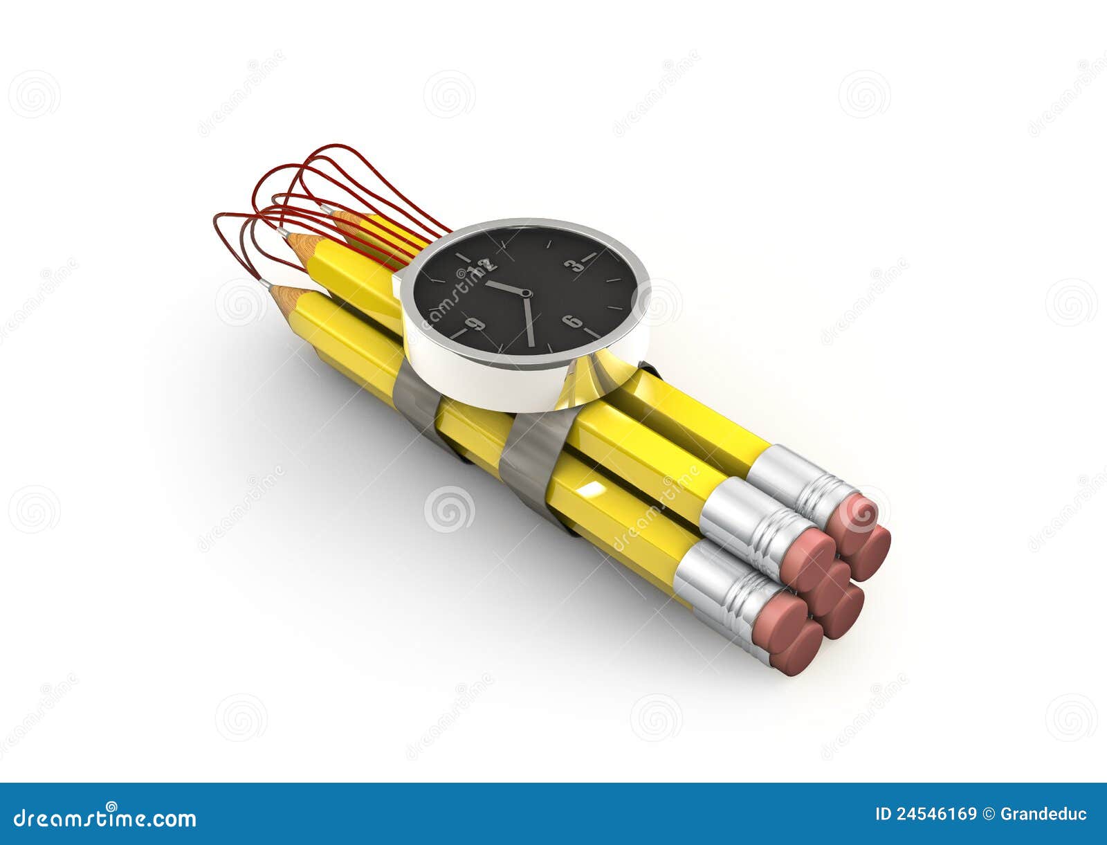 Pencil time bomb stock illustration. Illustration of illiterate - 24546169