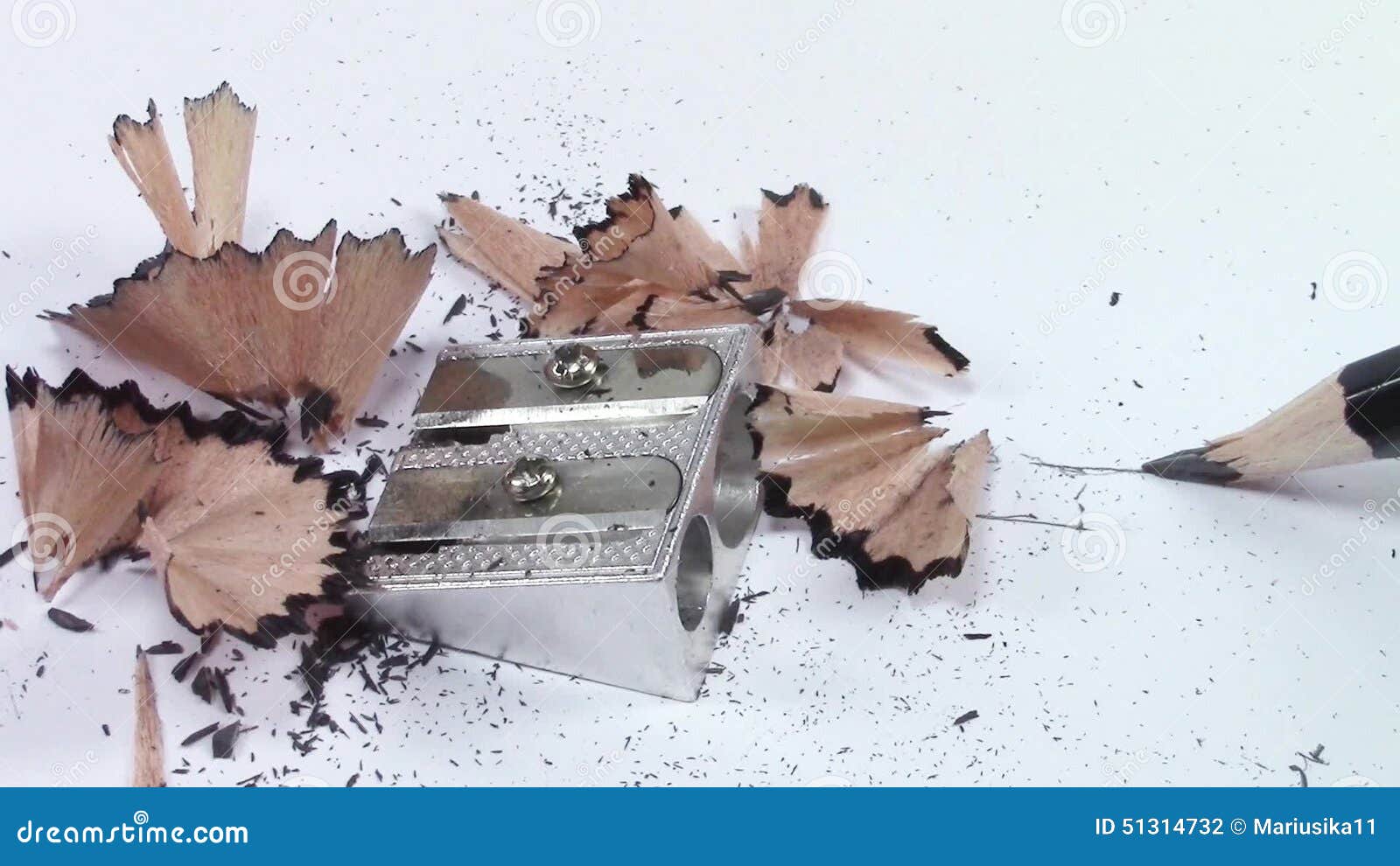 Pencil tip broken stock footage. Video of sharpener, curled - 51314732