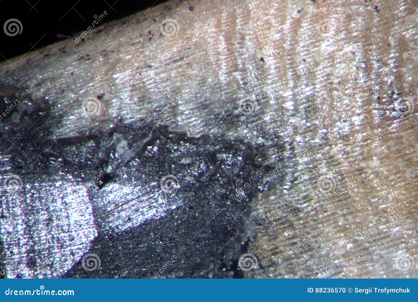 Pencil Tip Macro. Graphite Lead by Microscope. Stationery Writing ...