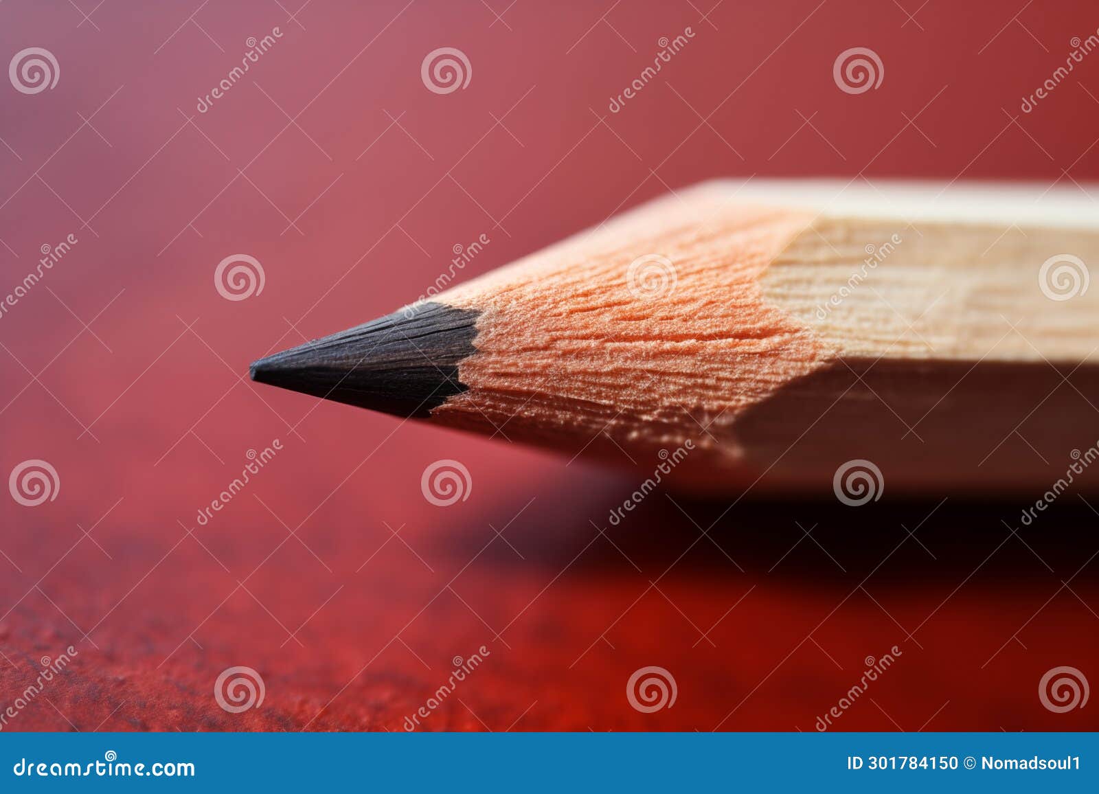 Pencil Tip on Red Close-up. Black Pencil Lead for Drawing. Generative ...