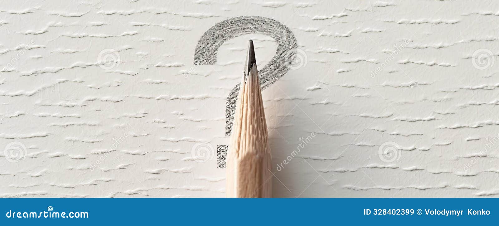 Pencil Tip on Textured White Paper with Question Mark Stock Image ...