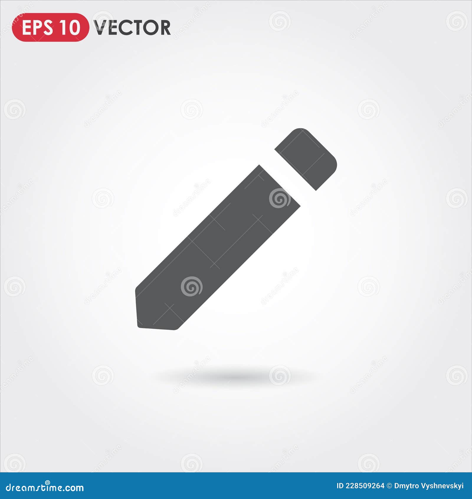 Pencil Ui Web Button. Vector Icon Stock Vector - Illustration of mobile ...