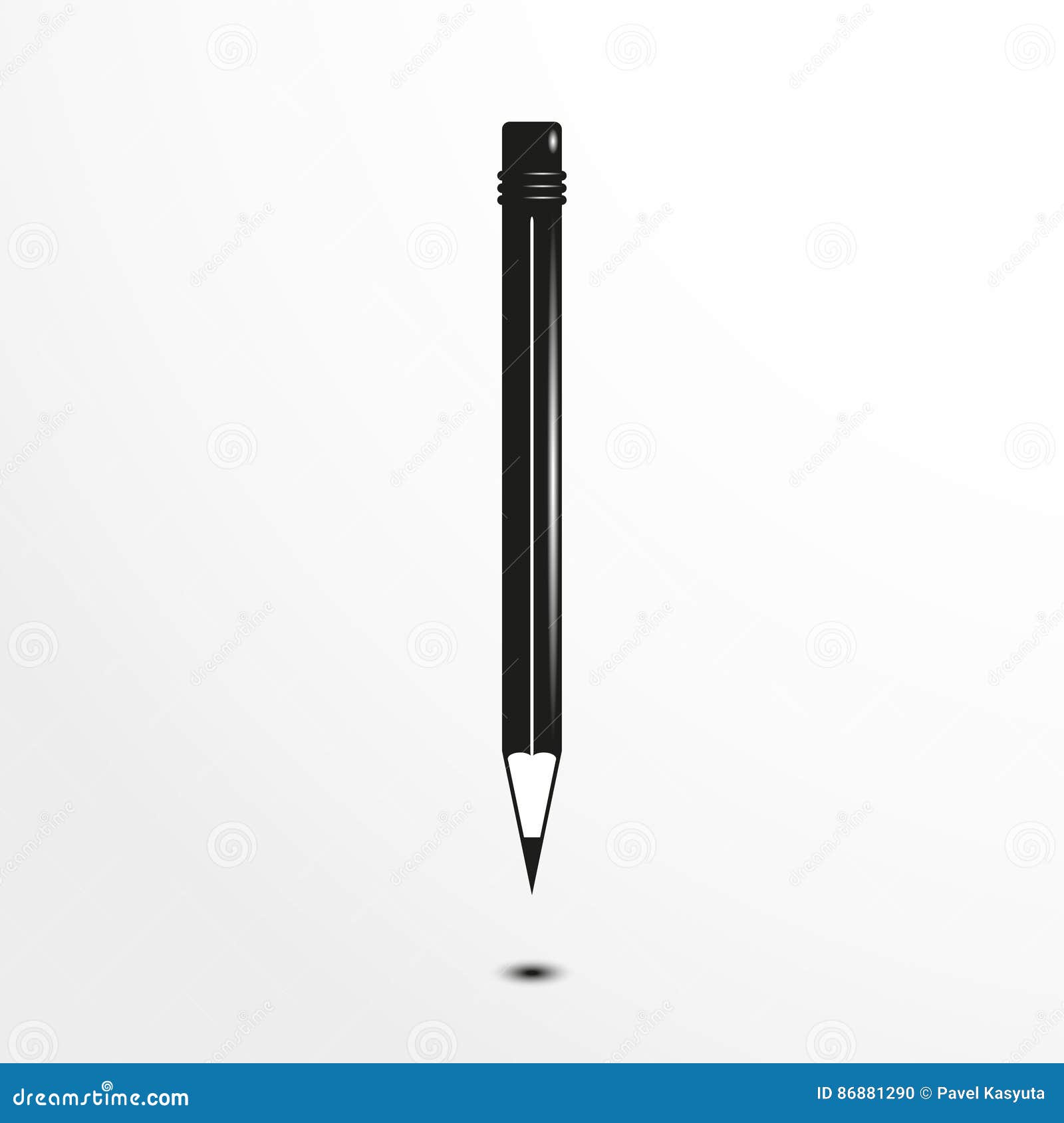 Pencil. Vector Illustration. Black and White Image on a Light ...