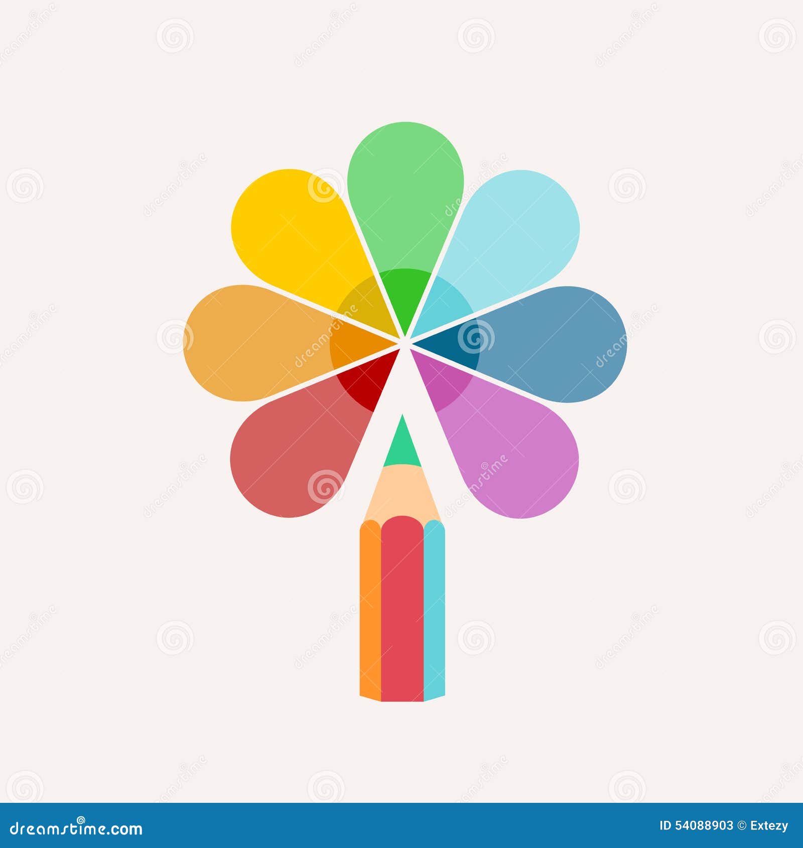 Pencil. Vector Logo, Colored Paint and Icon Stock Vector - Illustration ...