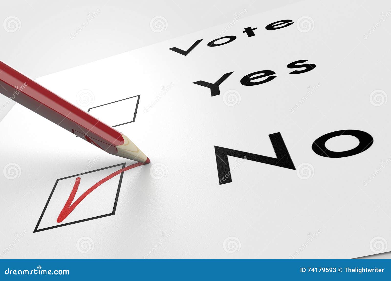 Pencil is Voting a Ballot, on White Stock Illustration - Illustration ...