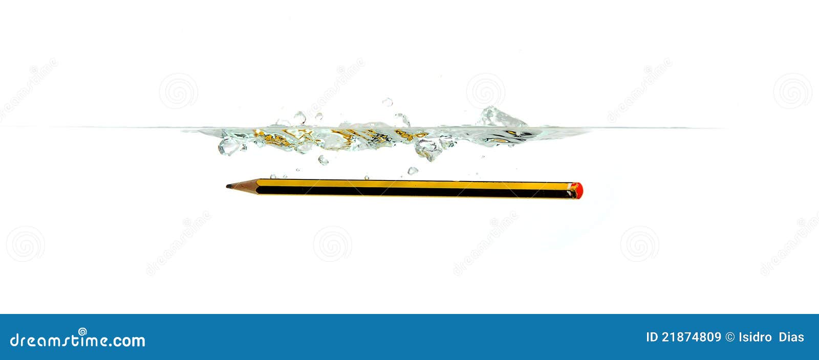 Pencil on water stock image. Image of water, movement - 21874809