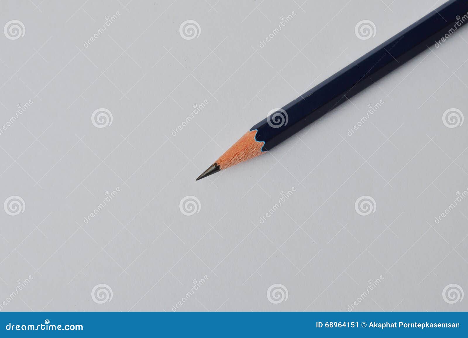 Pencil on white paper stock image. Image of supply, office - 68964151