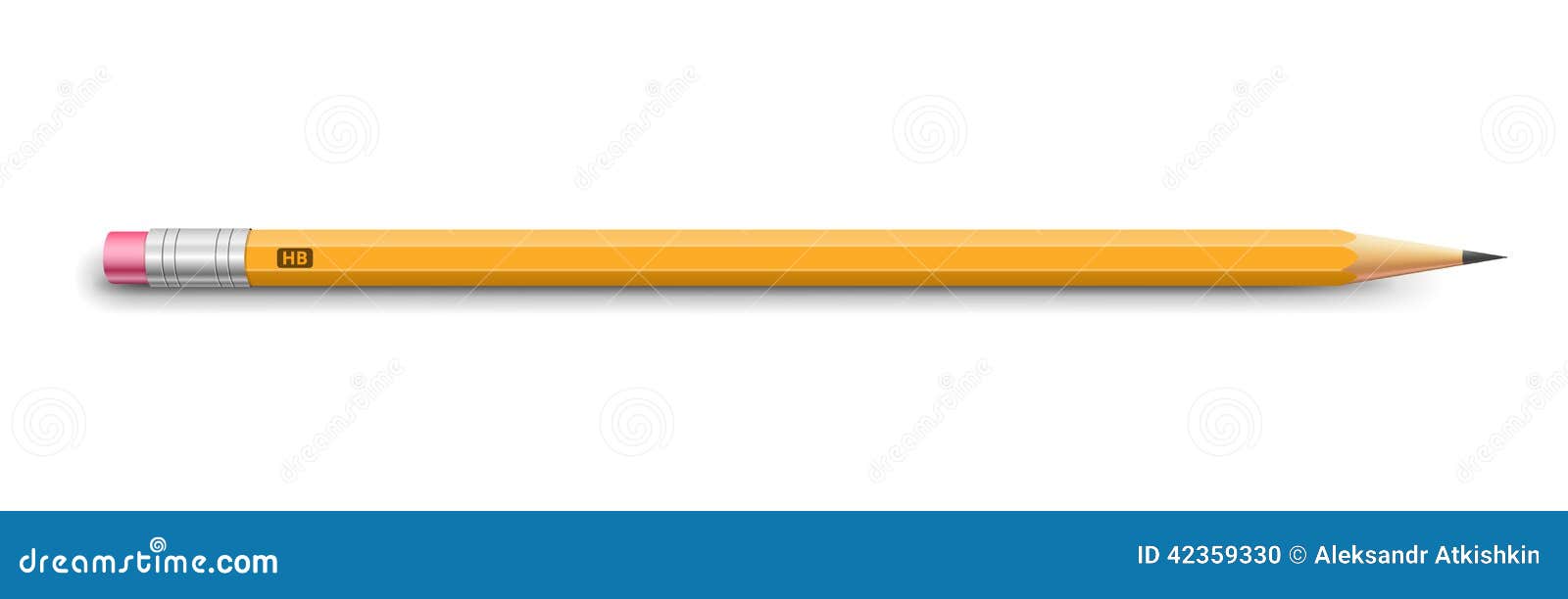 Pencil on white stock vector. Illustration of learn, college - 42359330