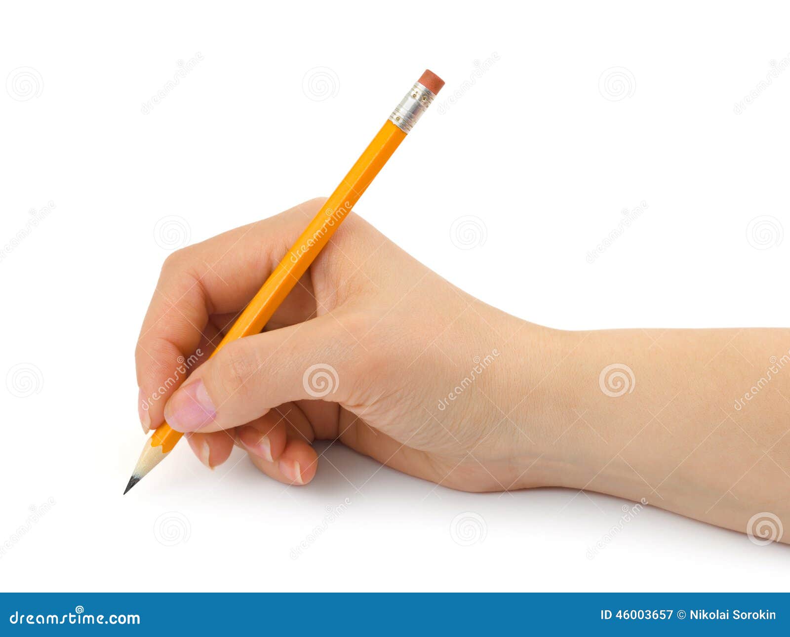Pencil in woman hand stock image. Image of graphic, draft - 46003657