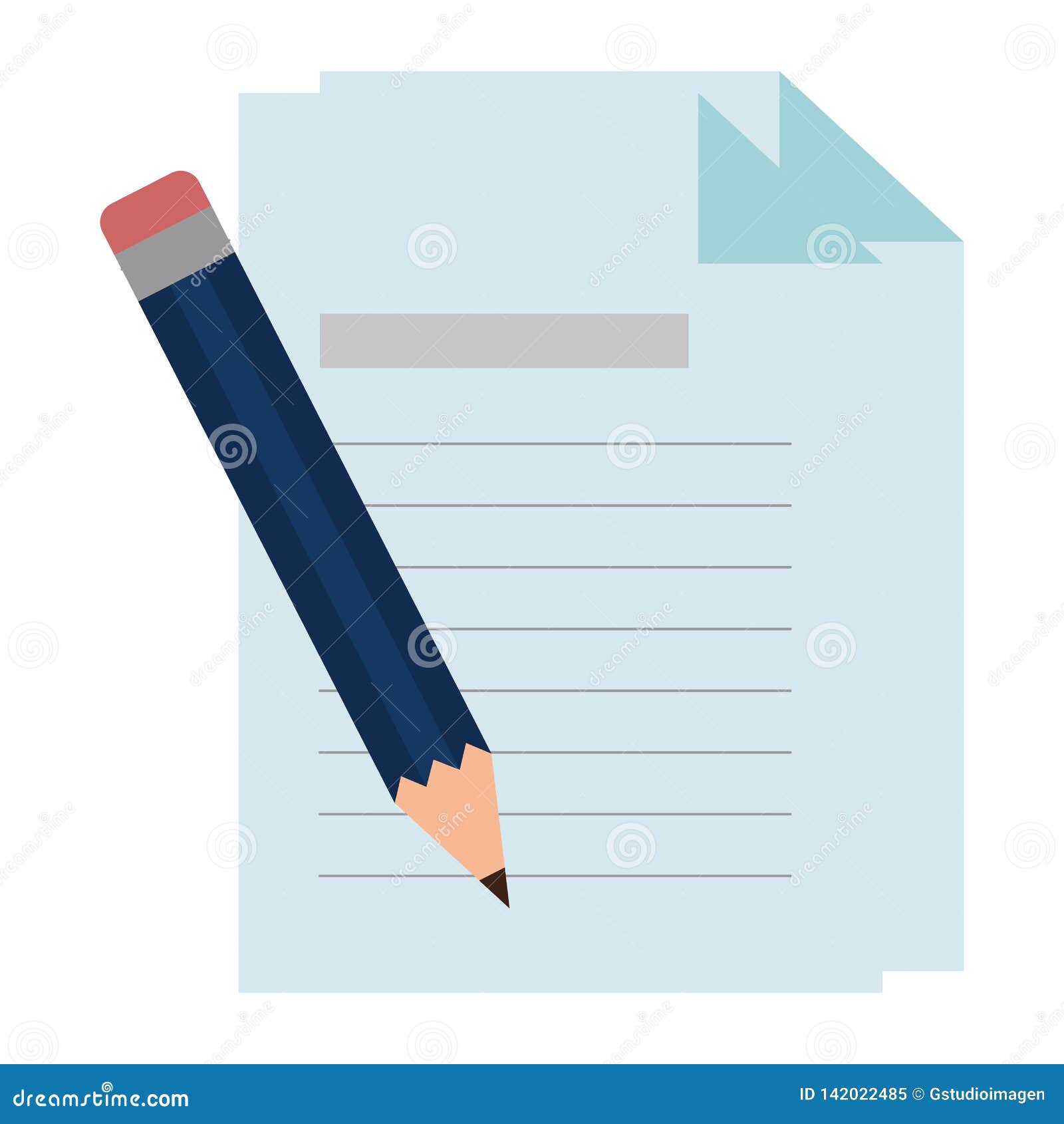 Pencil Write with Documents Stock Vector - Illustration of isolated ...