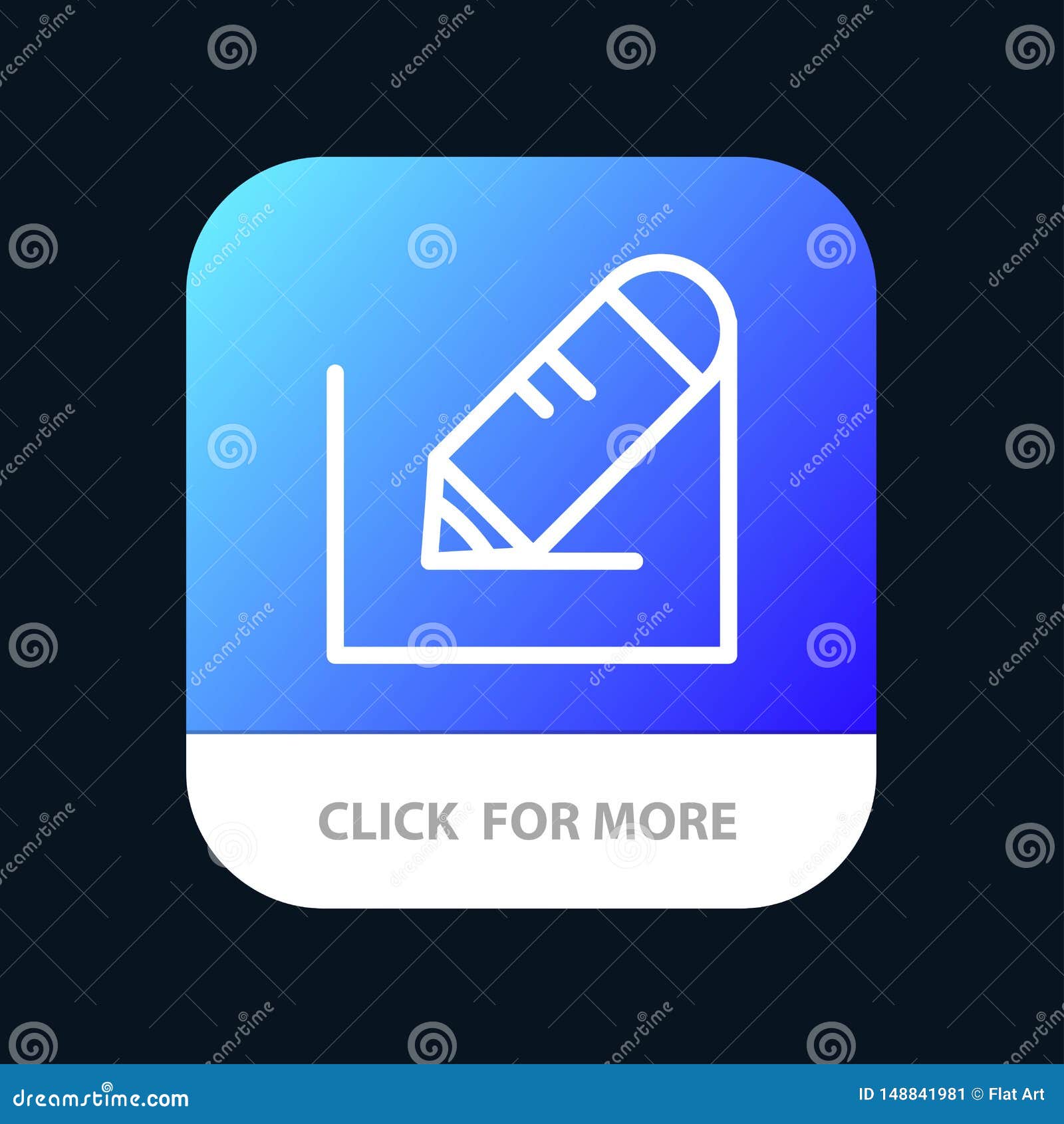 Pencil, Write, Text, School Mobile App Button. Android and IOS Line ...