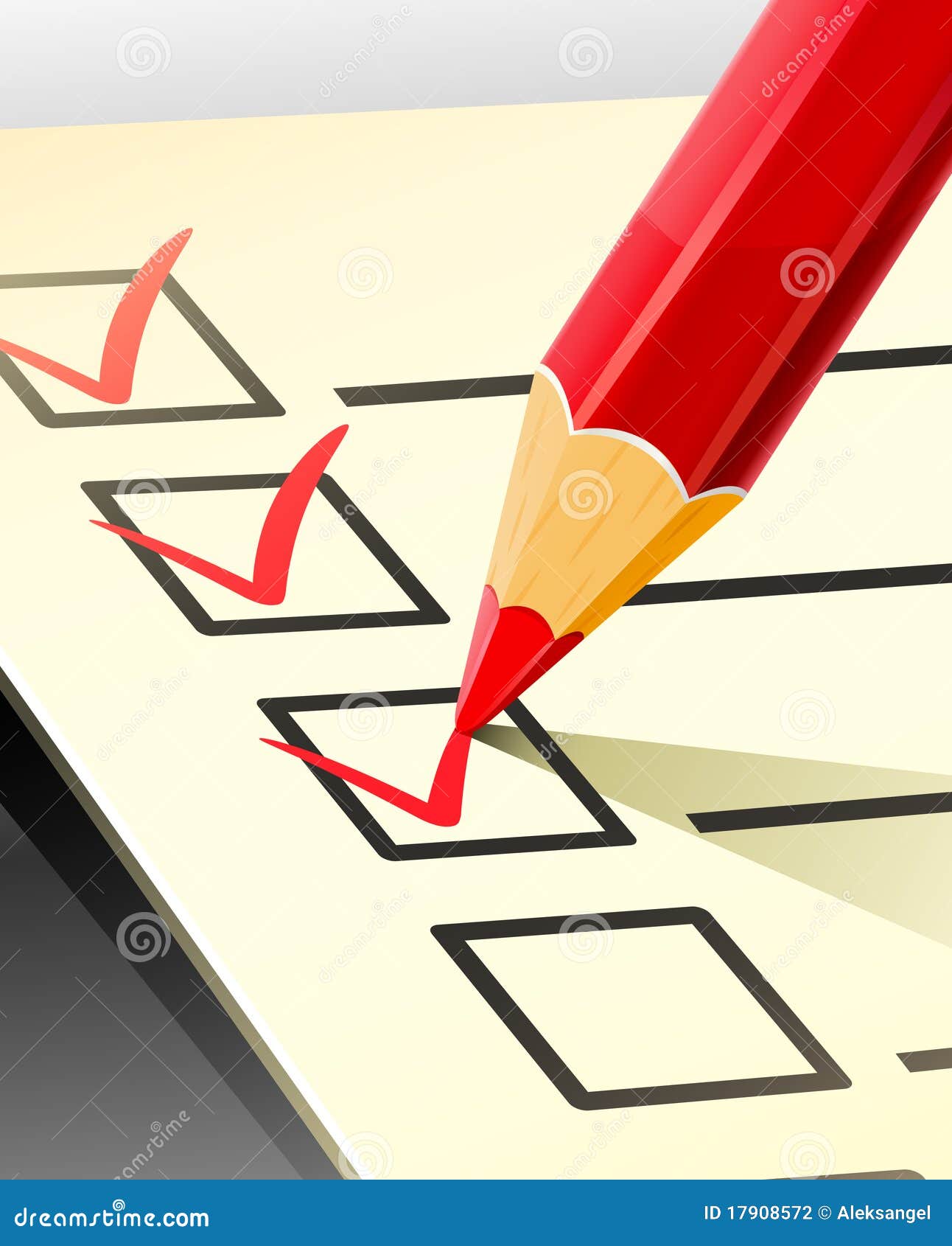 Pencil Write Tick on Document Stock Vector - Illustration of document ...