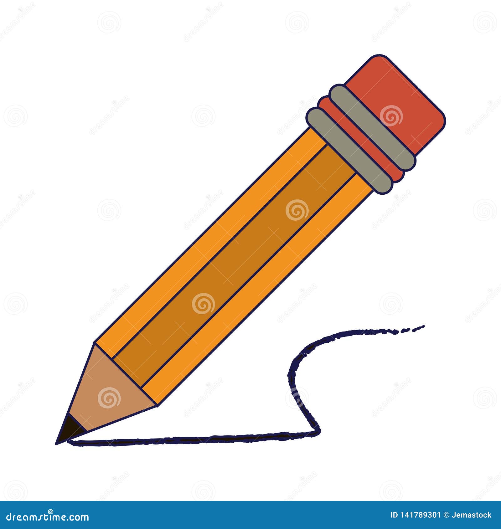 Pencil Writing Isolated Symbol Stock Vector - Illustration of sign ...