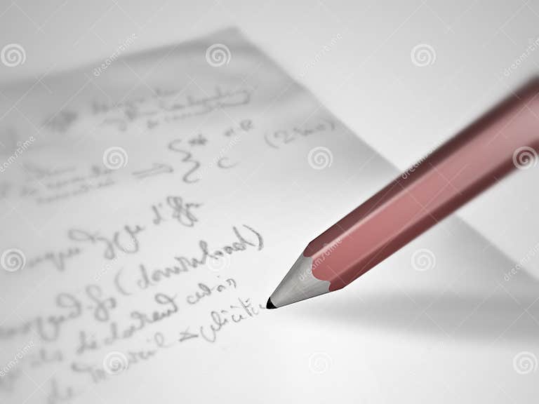 Pencil Writing on Paper stock photo. Image of handwritten - 24050568