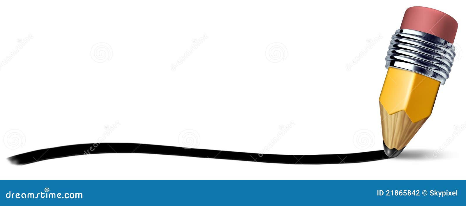 Pencil with Writing Stroke Line Stock Illustration - Illustration of ...