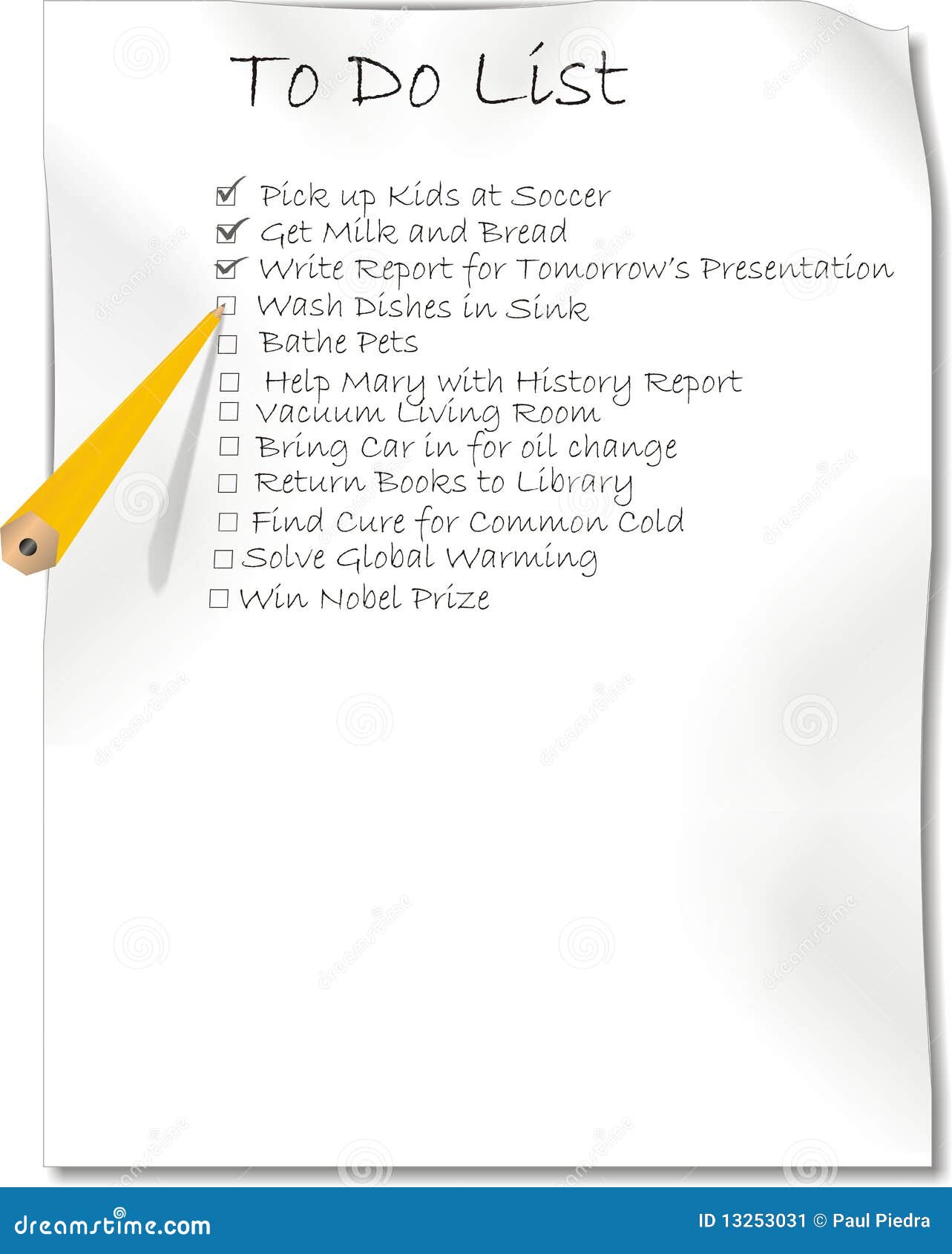 Pencil Writing a To Do List Stock Vector - Illustration of solve ...