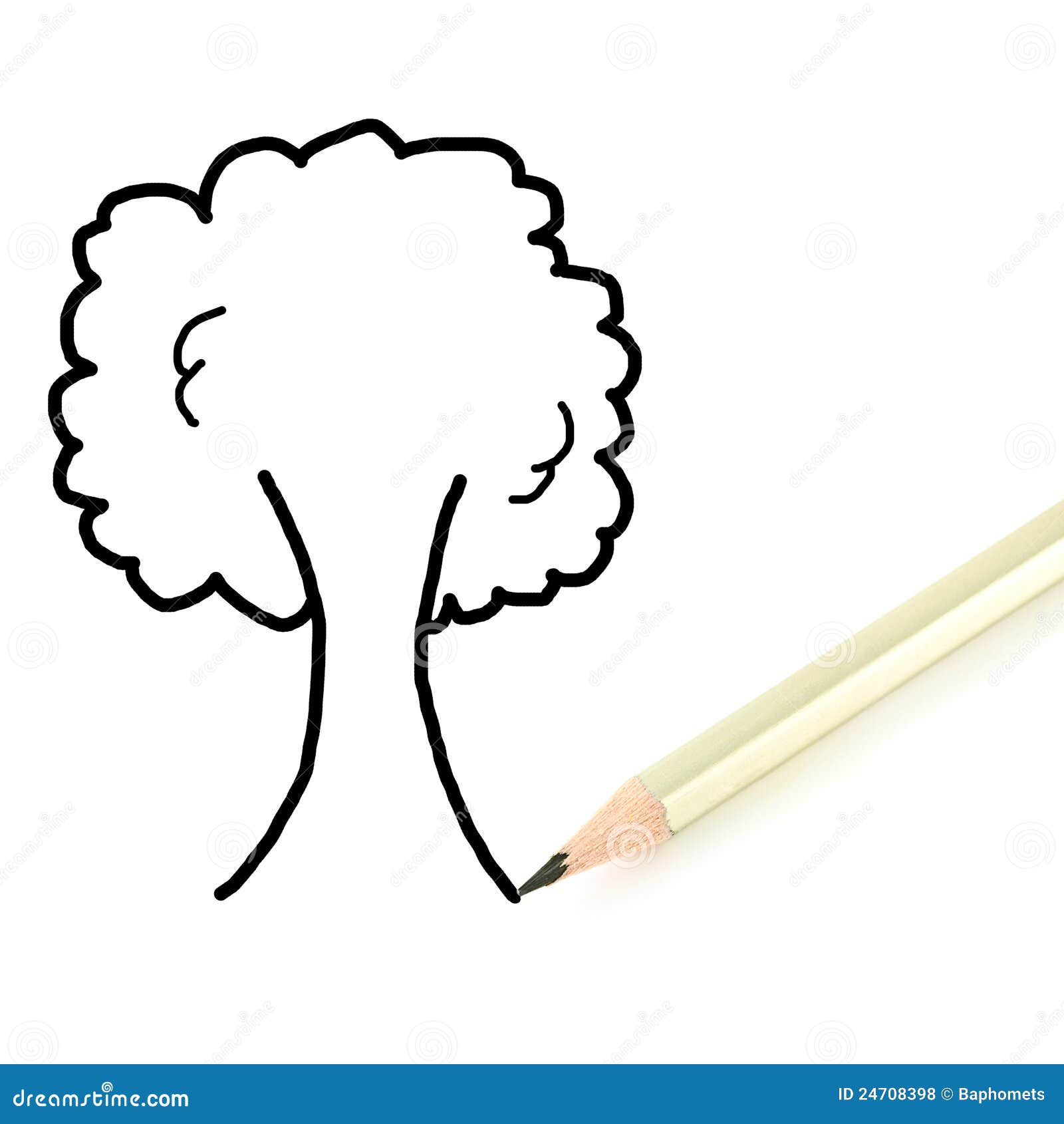 Pencil Writing Tree Isolated on White Background Stock Photo - Image of ...
