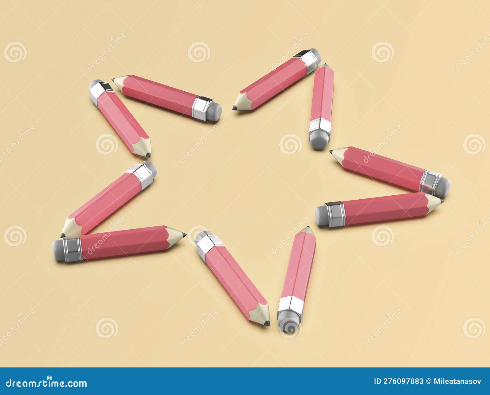 Pencils Arranged in a Shape of Star Stock Illustration - Illustration ...