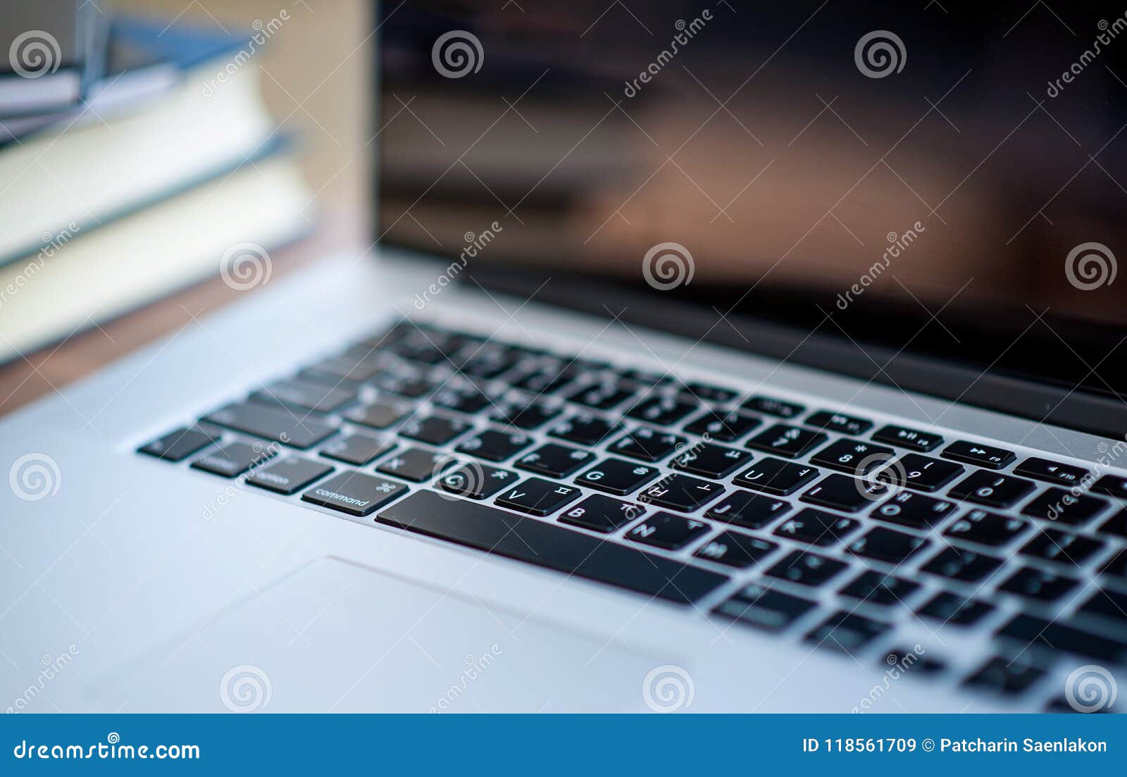 Pencils and Books are Placed beside the Computer. Editorial Stock Image ...